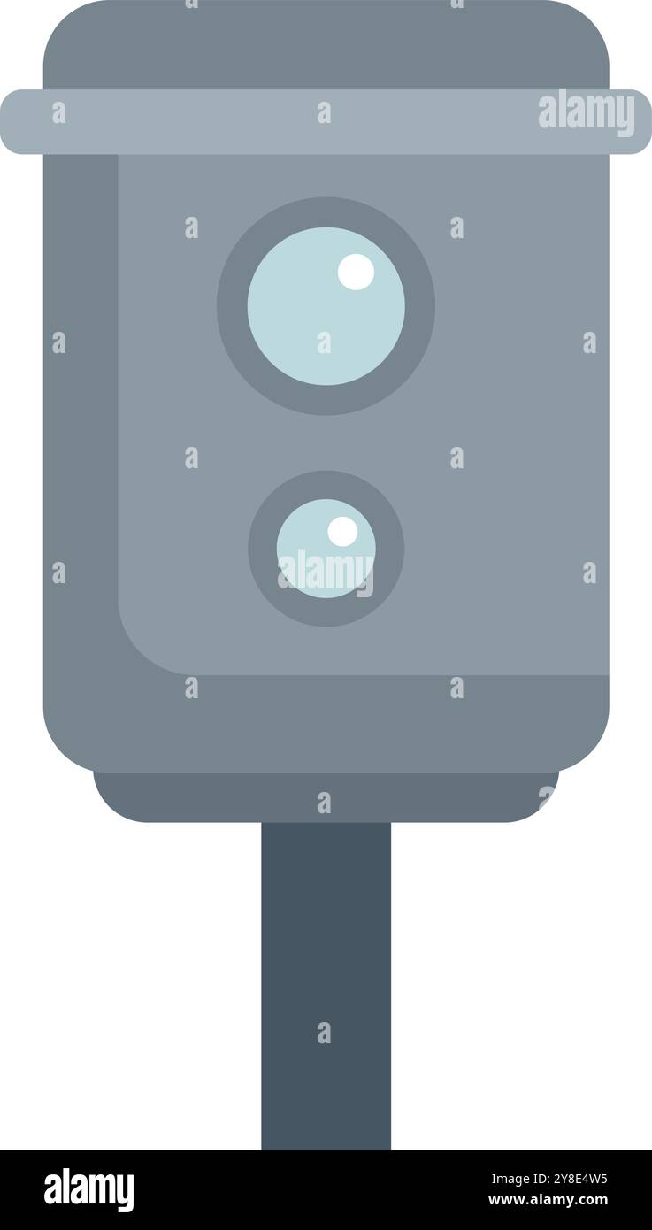 Traffic camera detecting speed limit with modern technology on white ...
