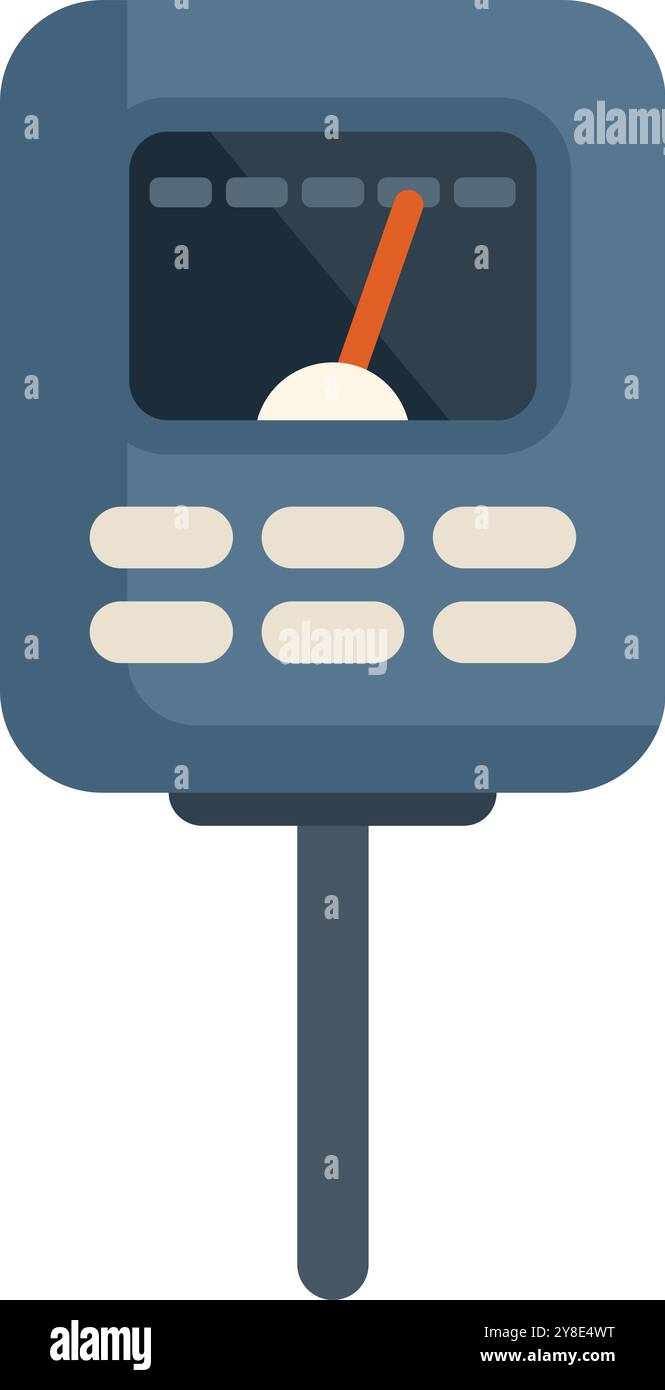 Digital glucometer measuring blood sugar level icon in flat style Stock ...