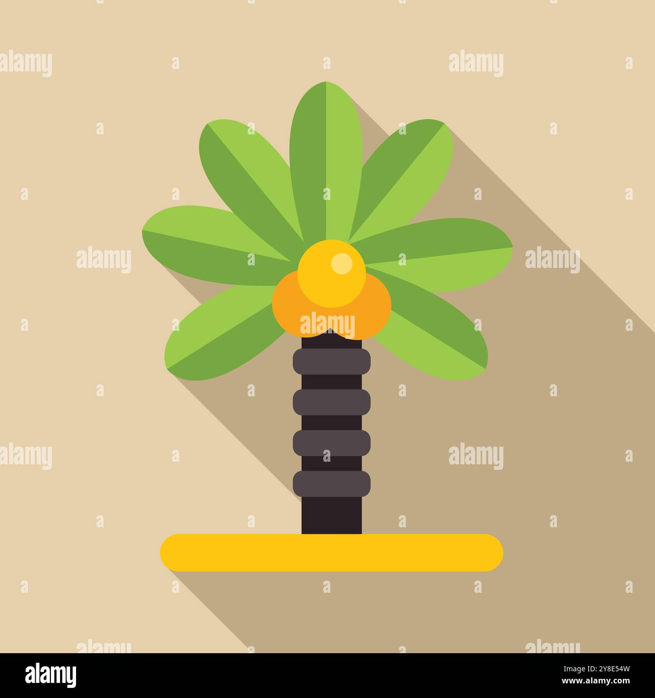 Minimalist vector illustration of a coconut tree growing on an island ...