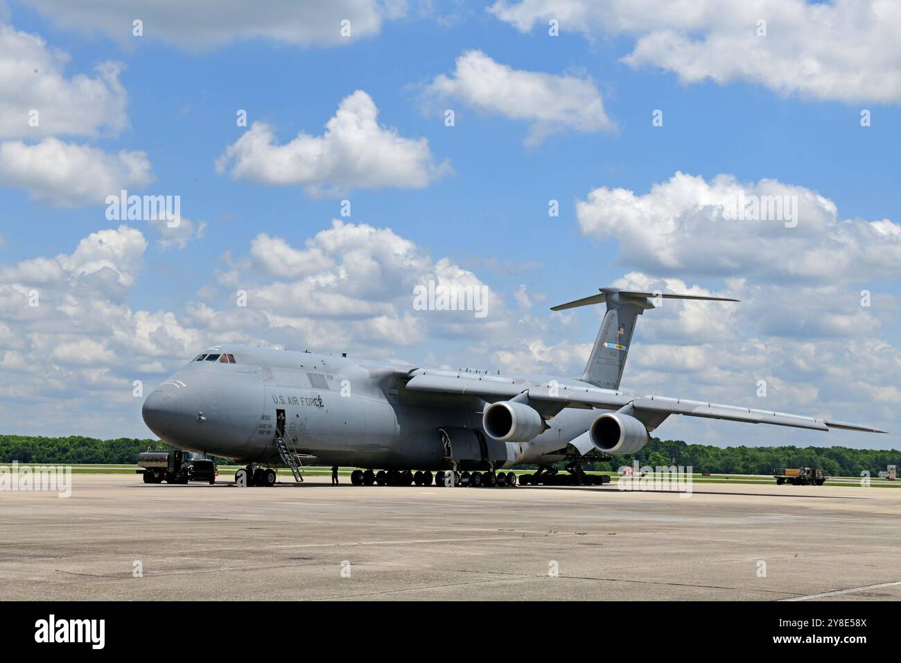 Fuel trucks and K-loaders at Robins Air Force Base, Georgia, from the ...