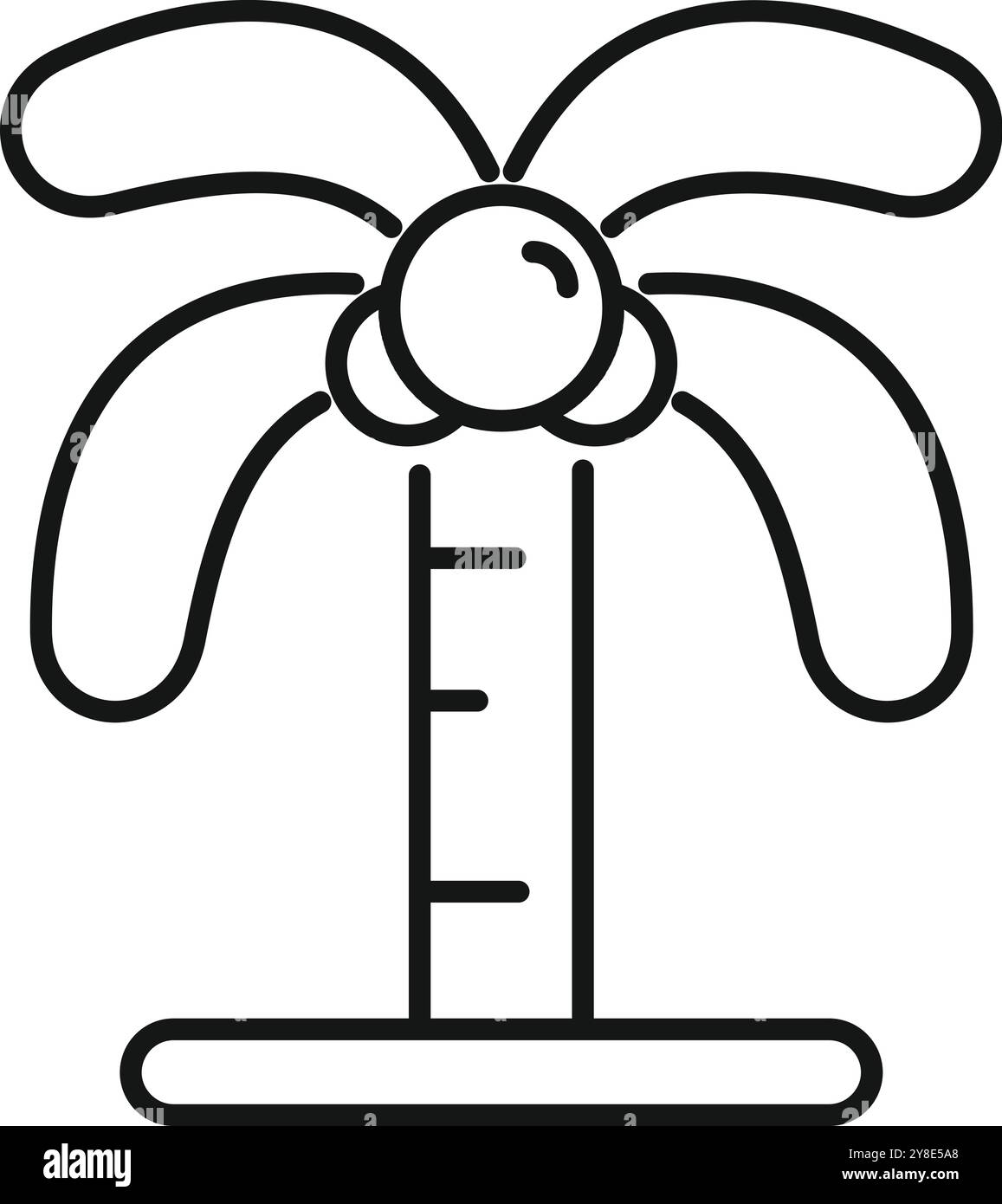 Simple line drawing of a palm tree, evoking tropical destinations and ...