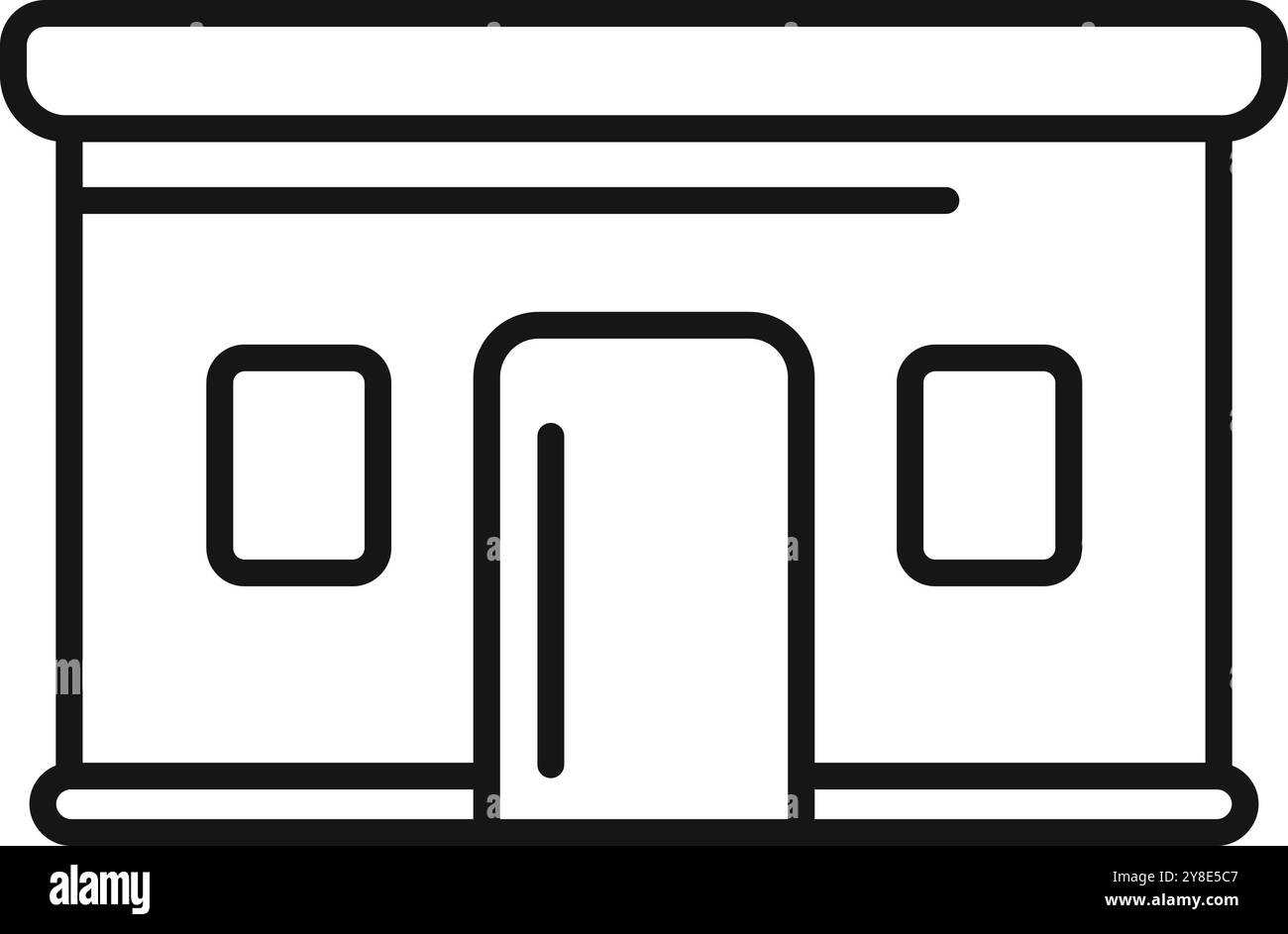 Simple outline vector icon representing a shop building, perfect for ...