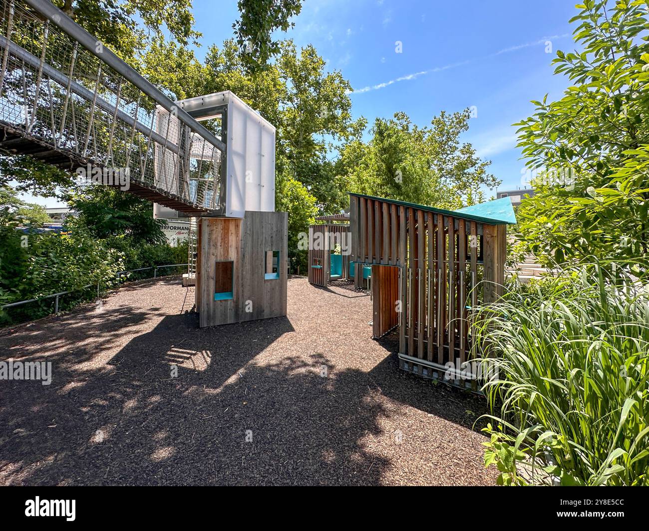 Contemporary playground in the Battery Playscape in the Battery Park in ...