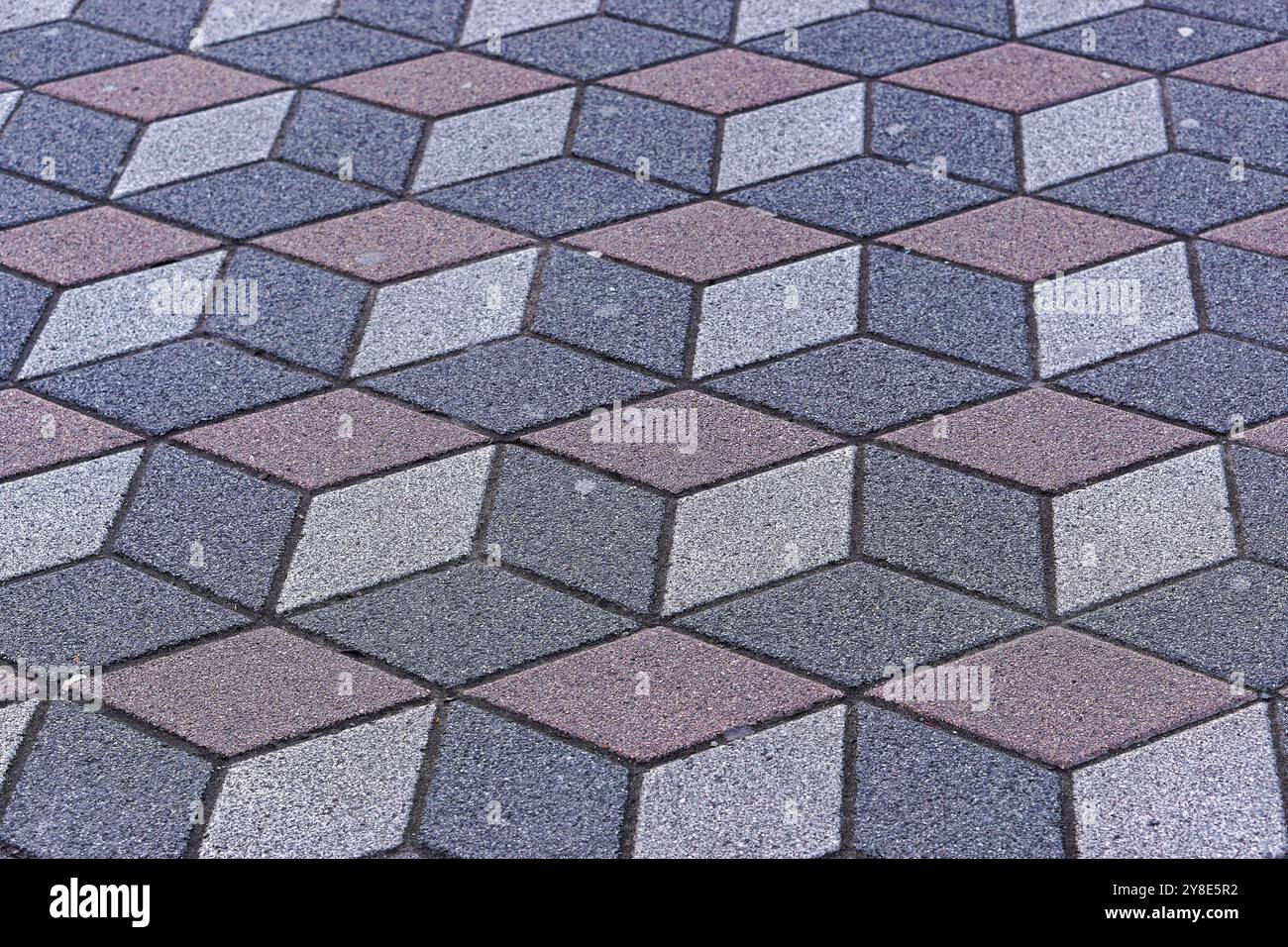3d cubes pavement mosaic stone outdoor patio floor tiles perspective ...