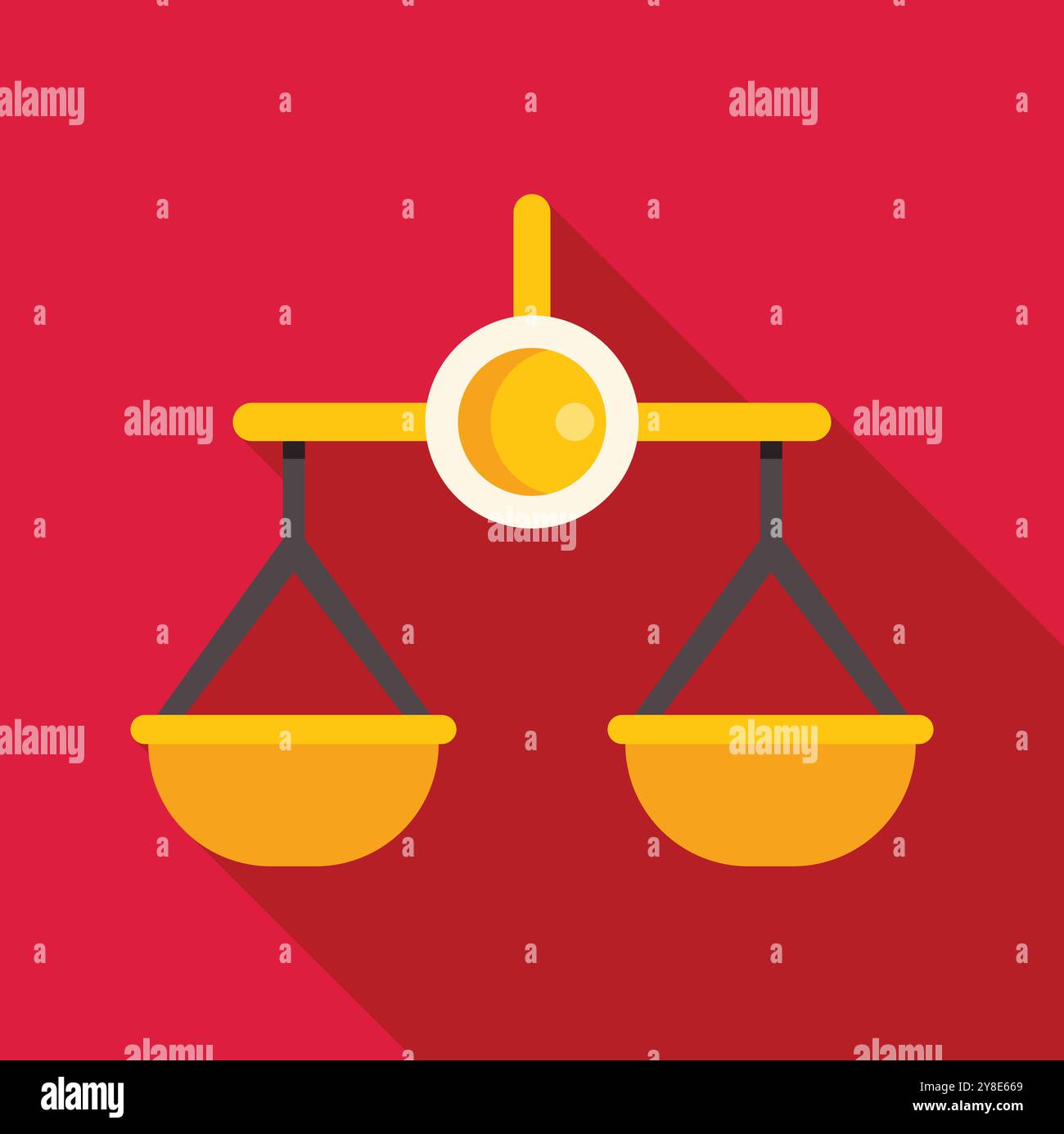 Golden balance scale comparing weight representing justice and law on ...