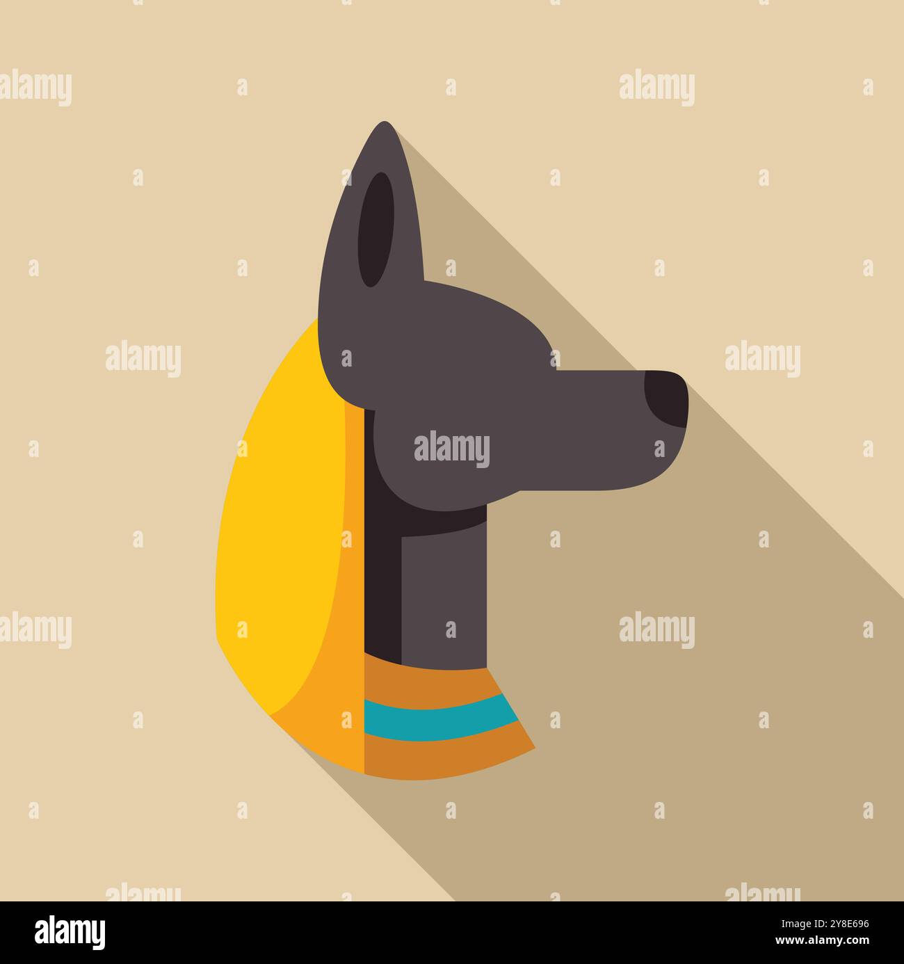 Anubis god of ancient egypt mythology flat design icon with side shadow Stock Vector Image & Art ...