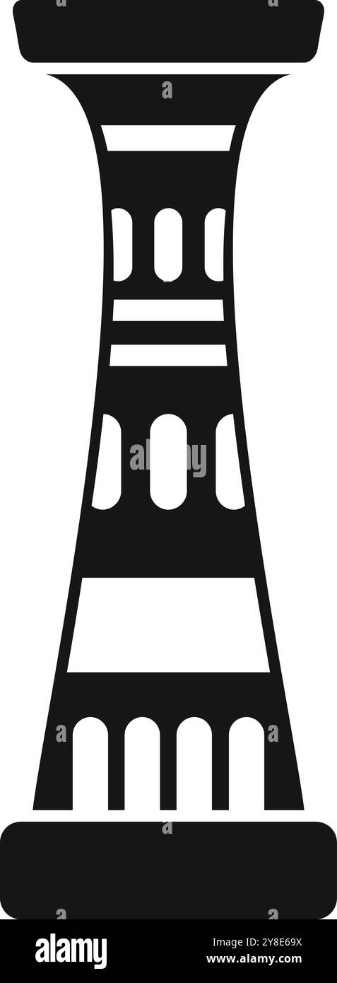 Black silhouette of an ancient greek column with elegant details ...