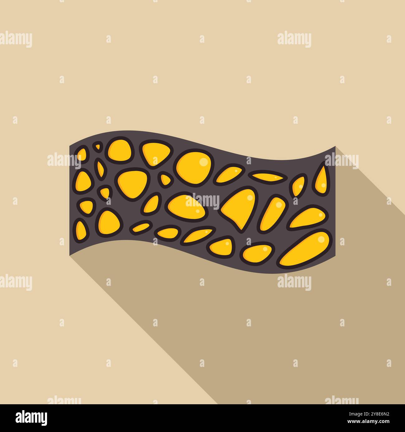 Wavy road paved with stone showing long shadow is an illustration about ...