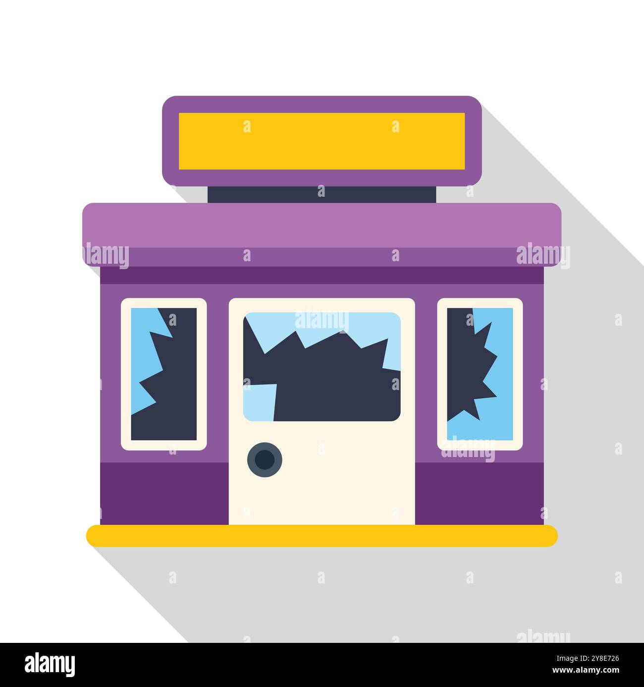 This vector illustration shows a small business struggling after a ...