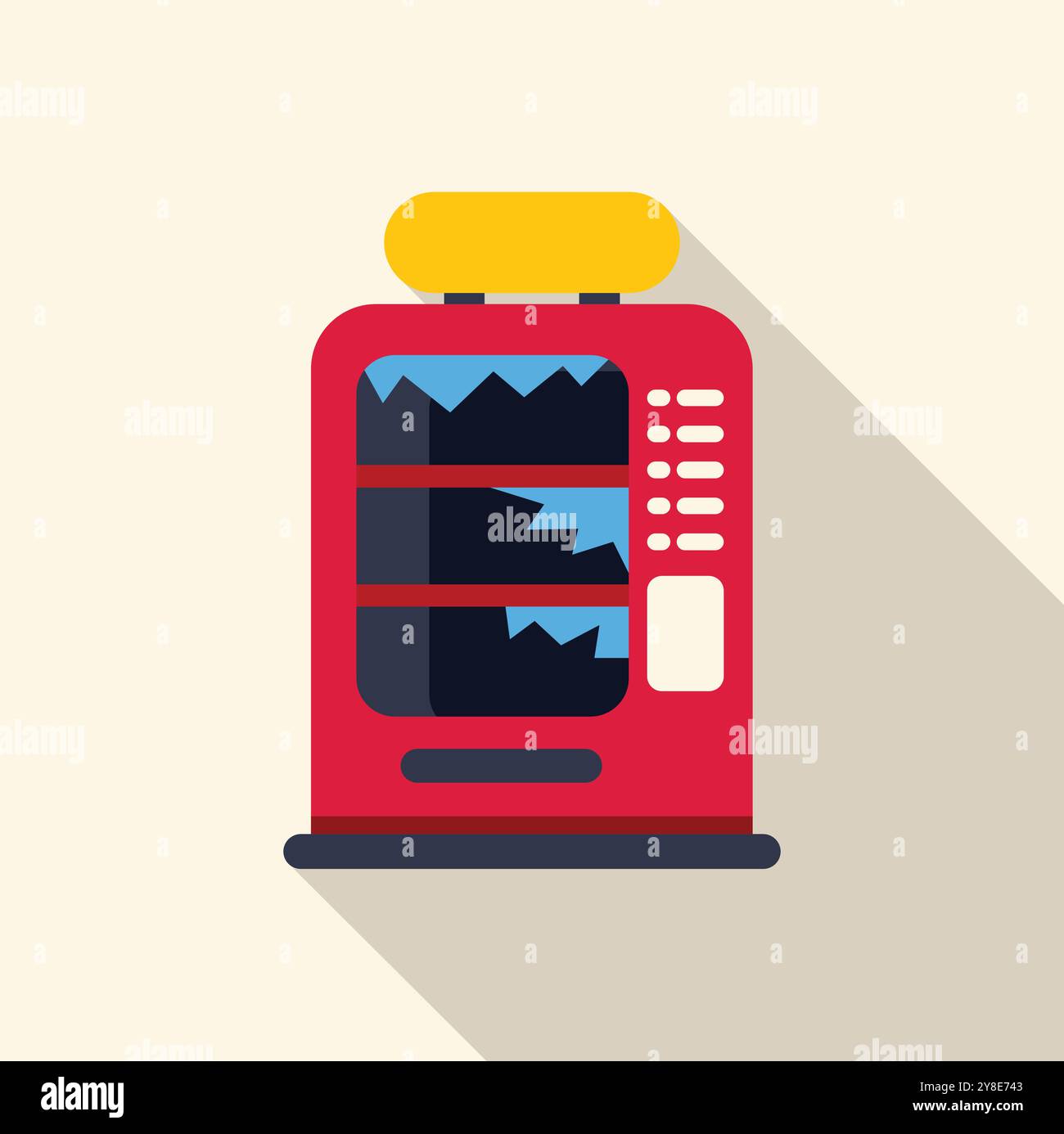 Empty vending machine with broken glass representing hunger, poverty ...