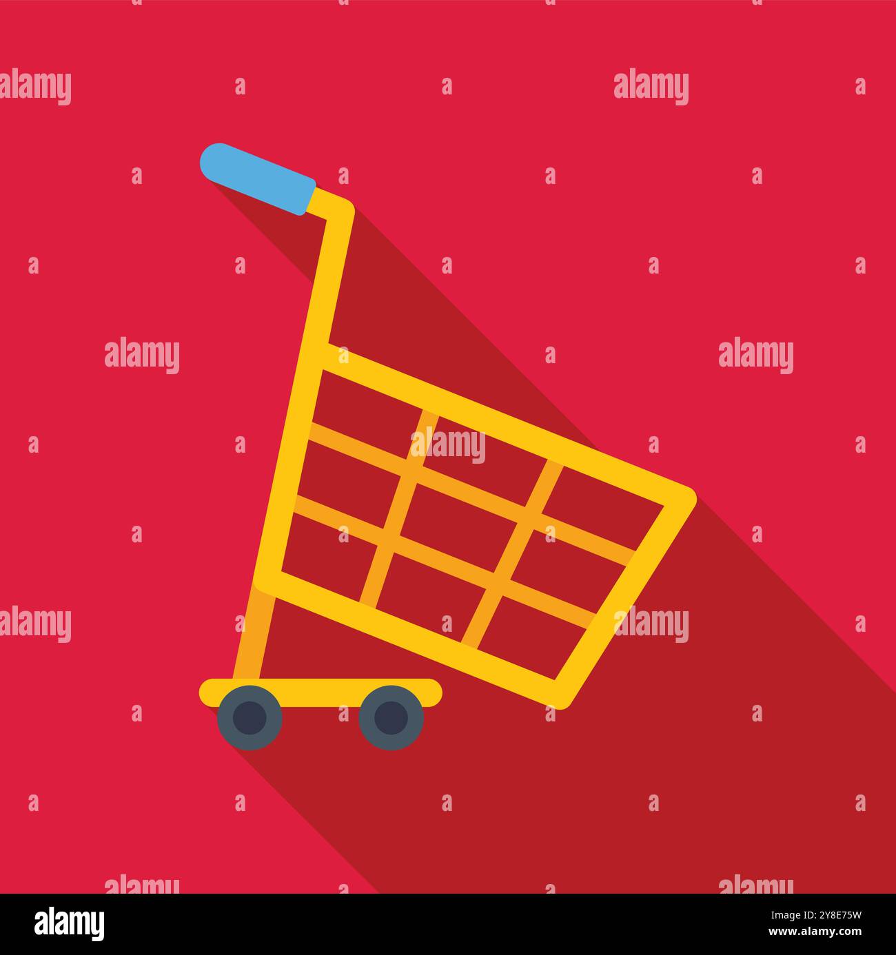 Minimalist illustration featuring an empty shopping cart, evoking ...