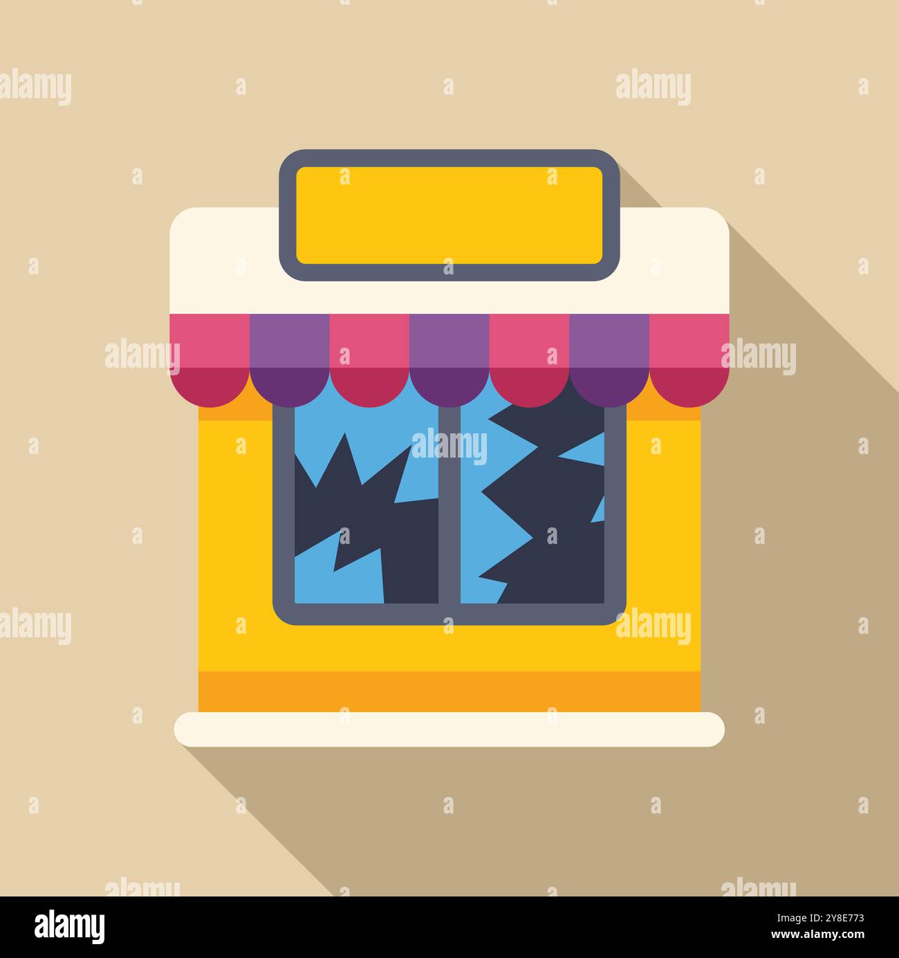 Illustration featuring a small business with broken windows, depicting ...