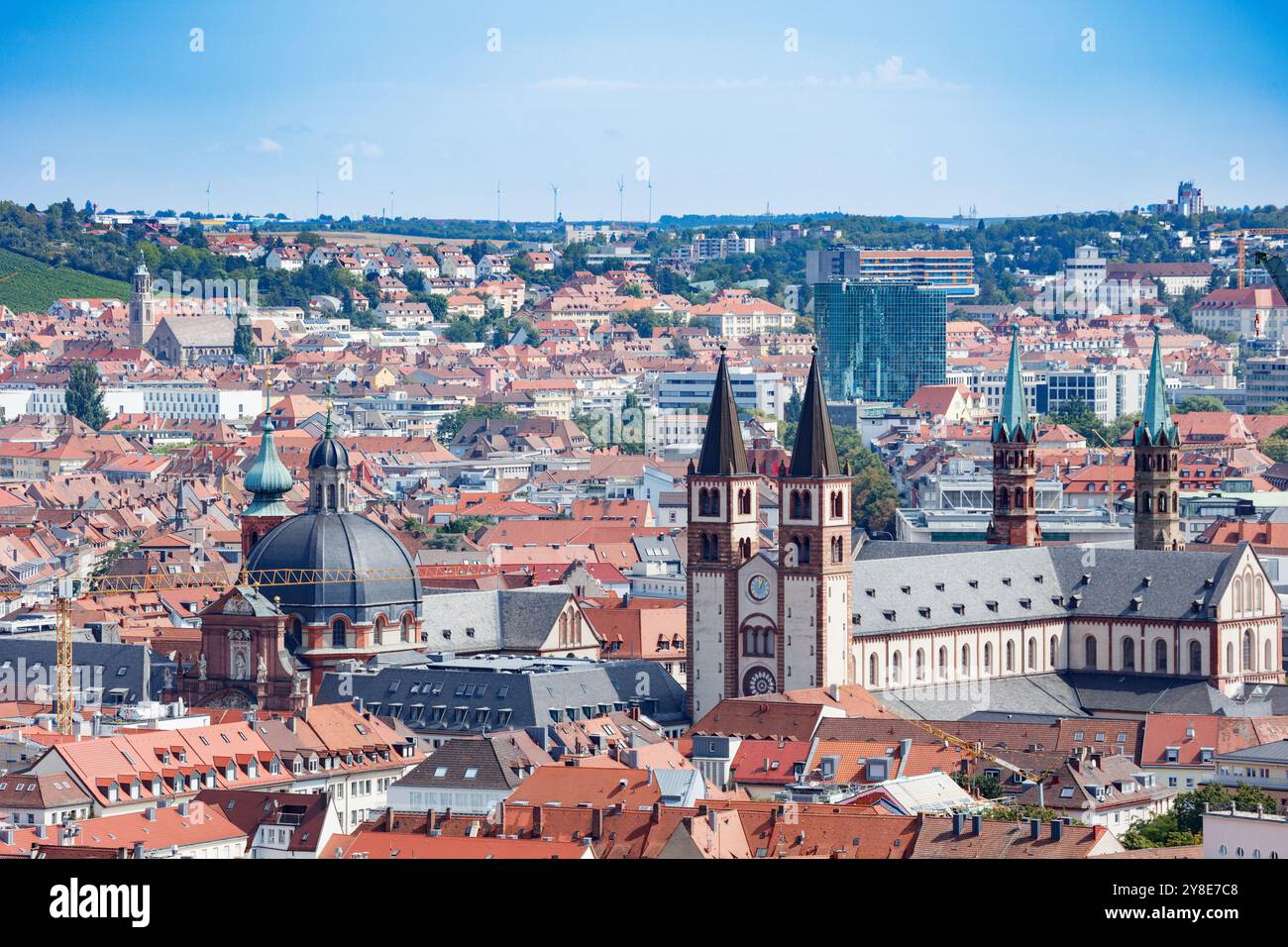 Beautiful townscape with historic Cathedral of Wurzburg Germany Stock ...