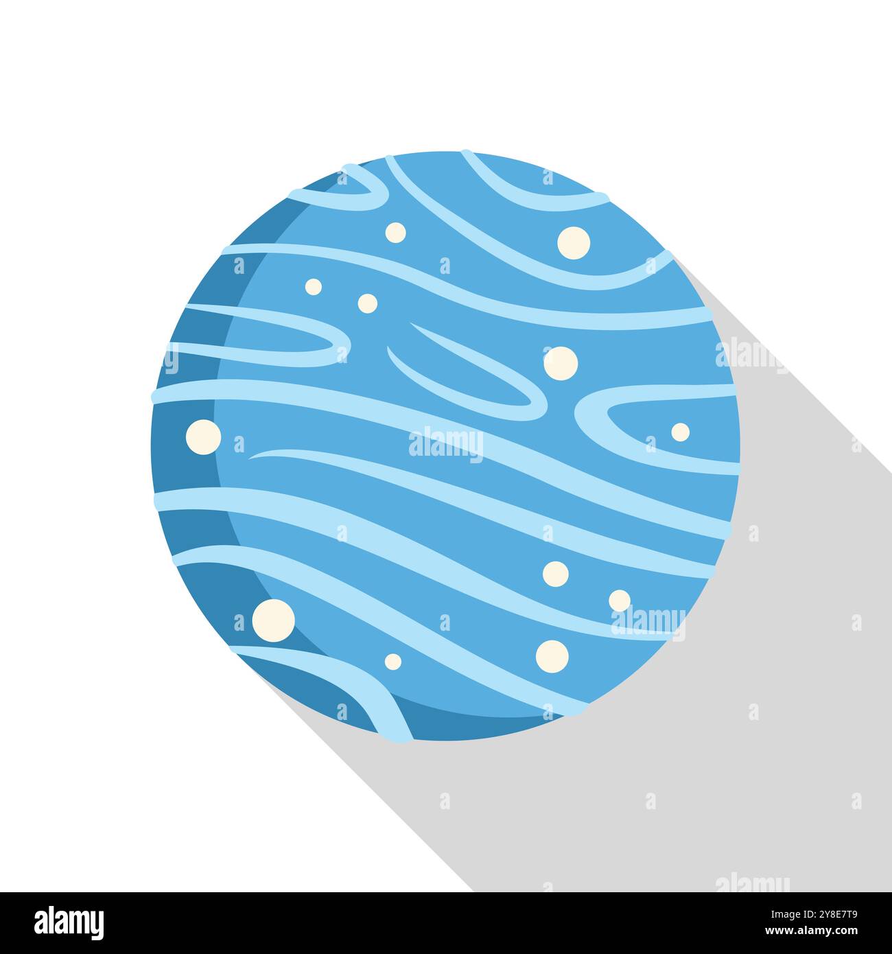 Cartoon blue planet with craters is orbiting in the solar system Stock ...