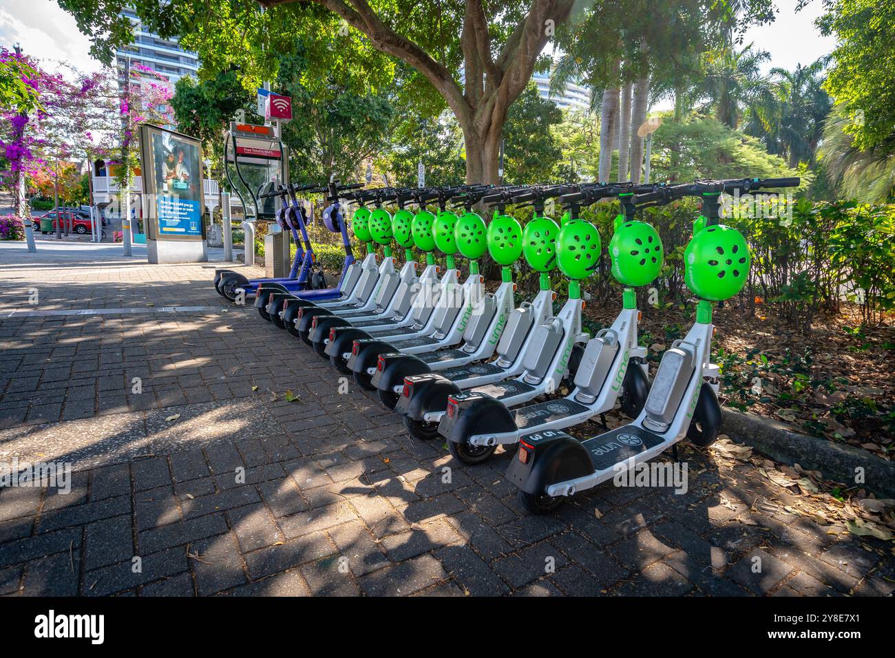 Green electric scooters hi-res stock photography and images - Alamy