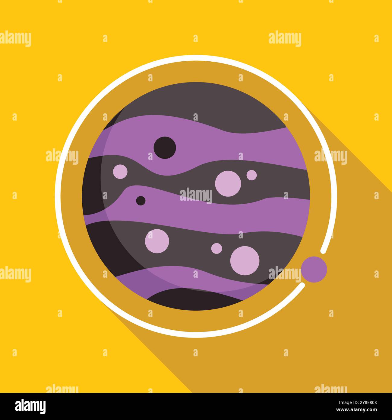 Purple planet with stripes is orbiting in the solar system Stock Vector ...
