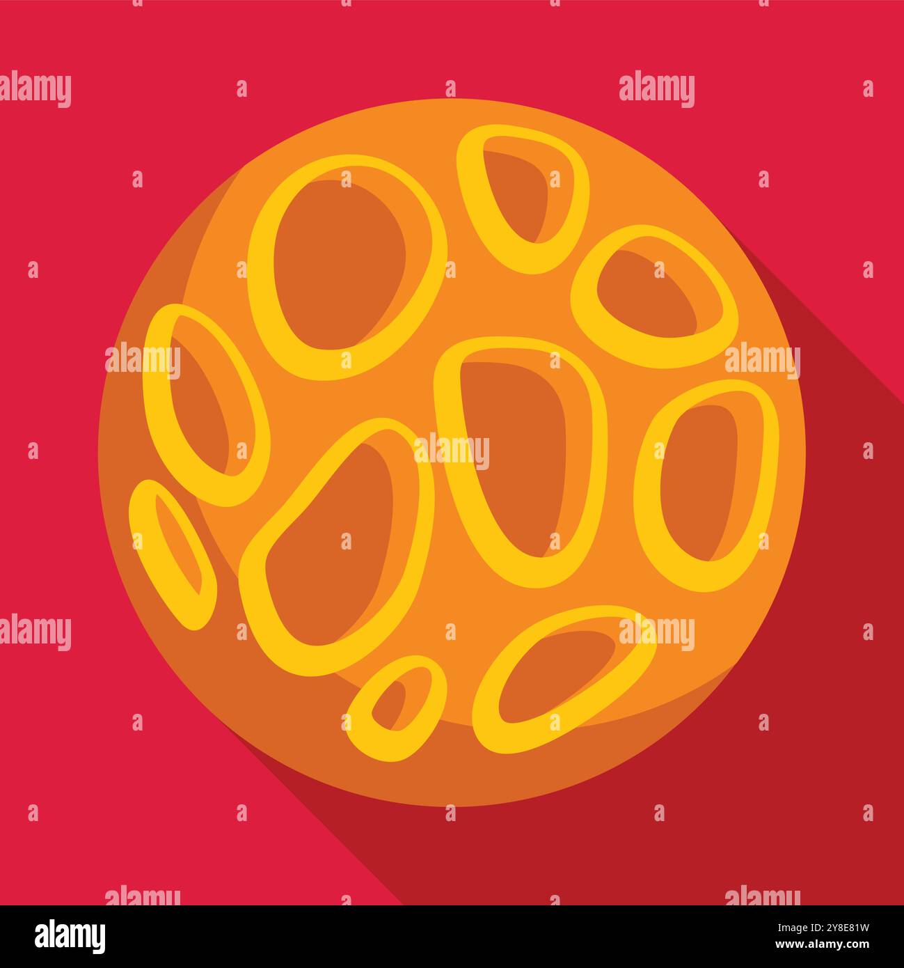 Round lotus root slice with holes making concentric circles, floating ...