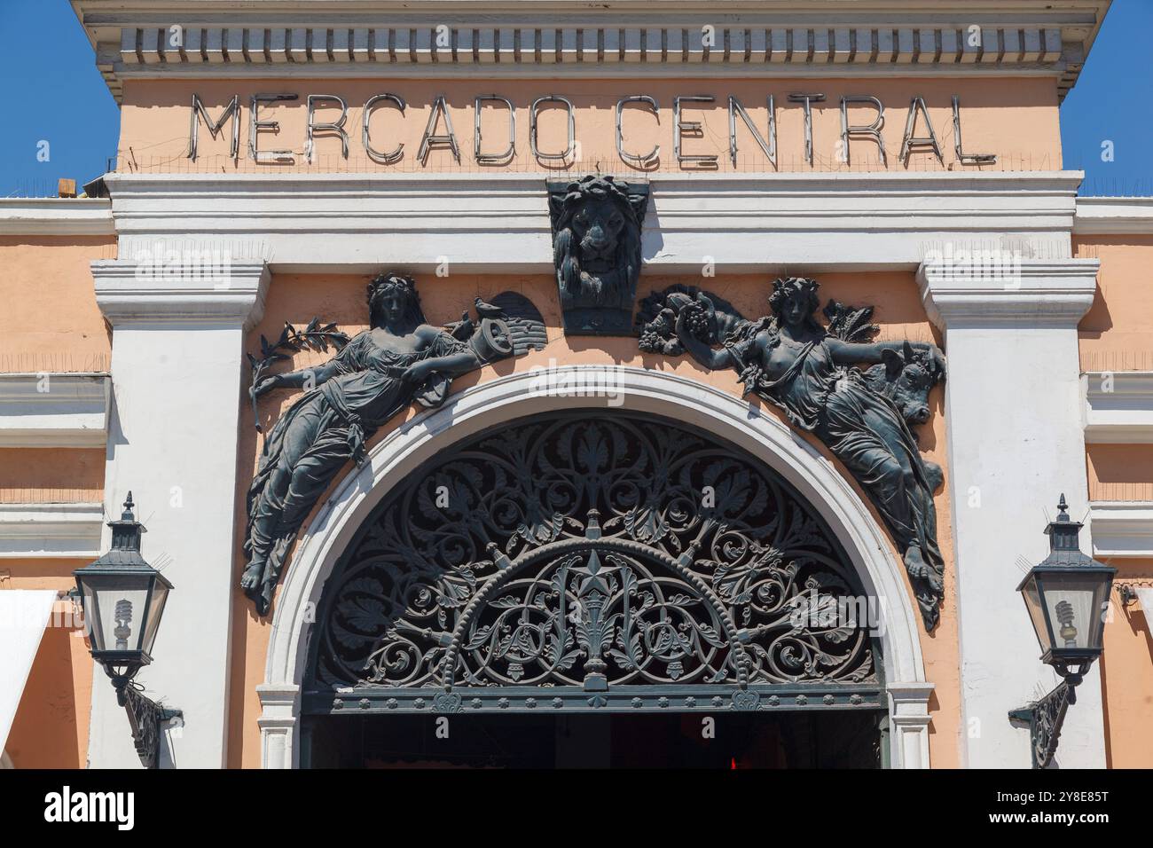 The Santiago Central Market historical buiding in Santiago de Chile ...