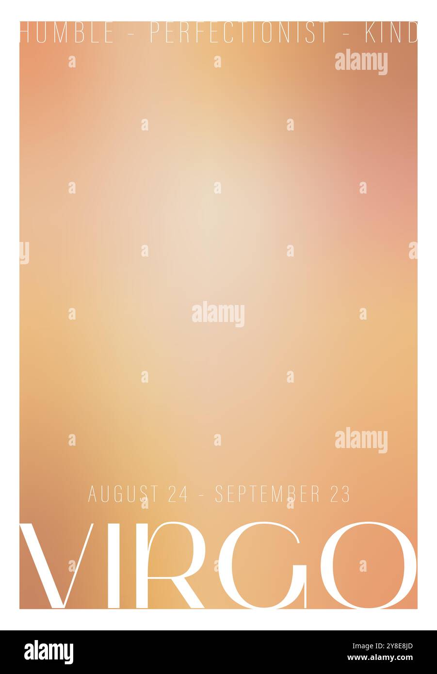 Virgo zodiac sign. Modern astrology poster in Y2k style. Blurred ...