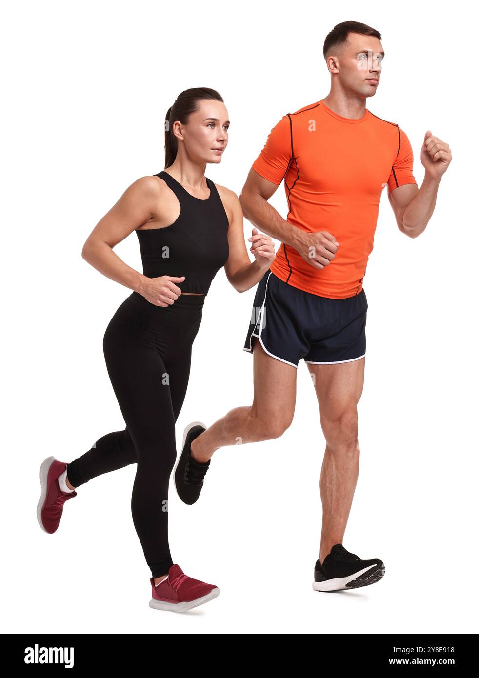 Man woman on run Cut Out Stock Images & Pictures - Alamy