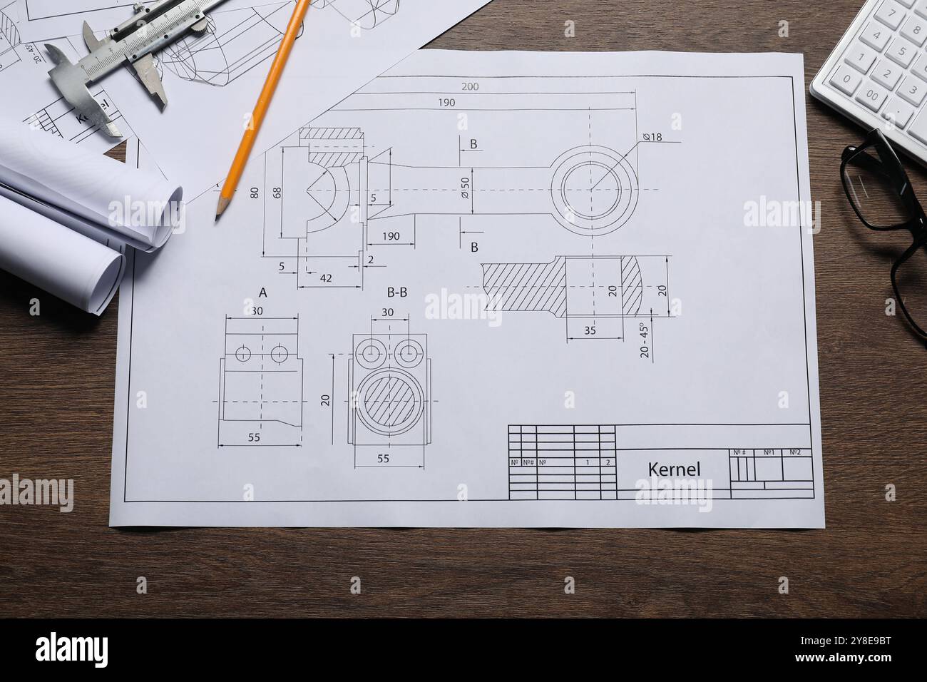 Different engineering drawings tools hi-res stock photography and ...