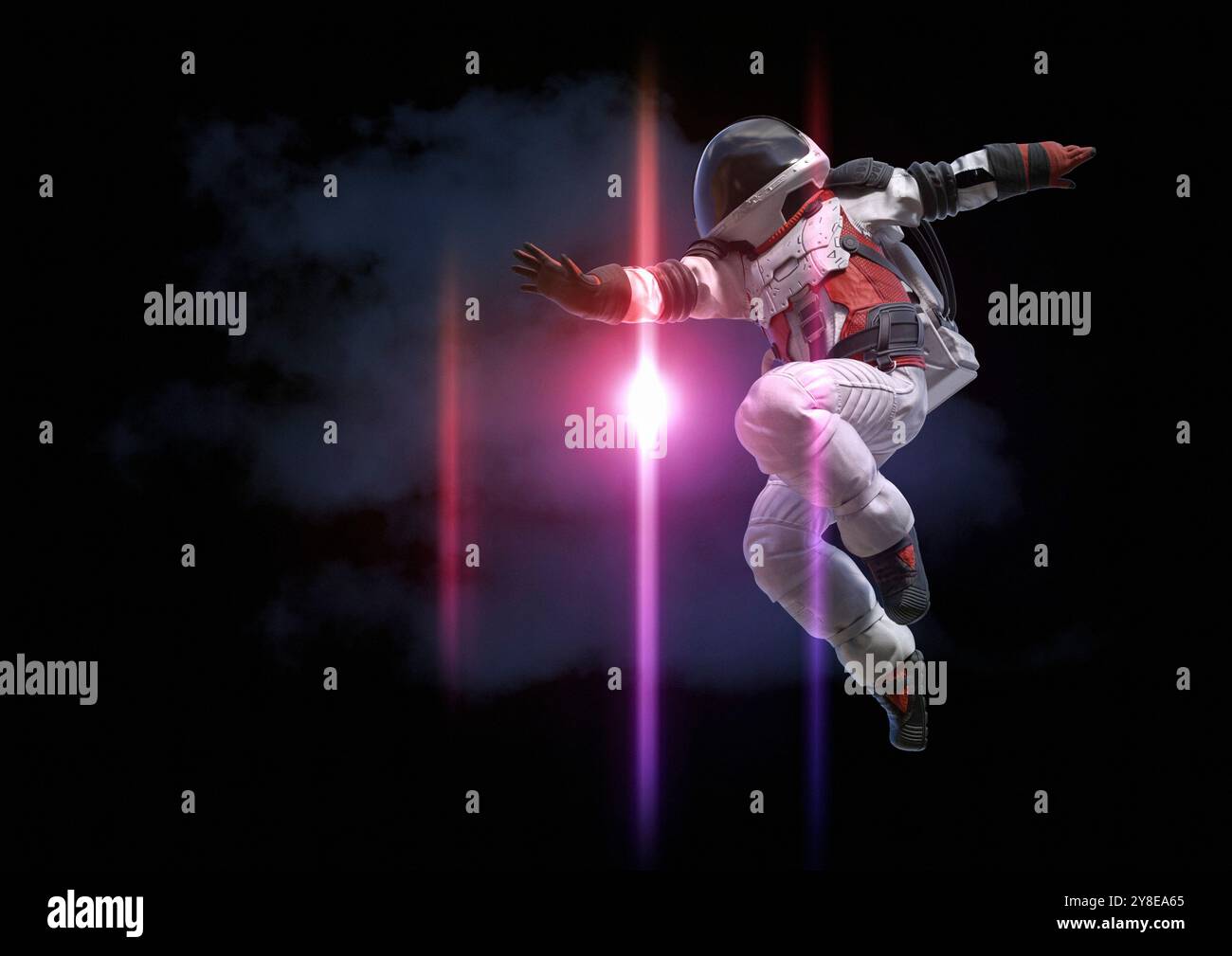 Conceptual illustration of an astronaut space walking Stock Photo - Alamy