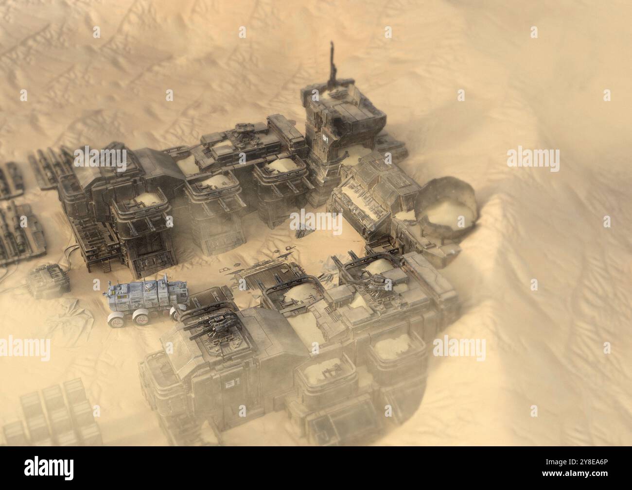 Illustration of a mining facility on Mars Stock Photo - Alamy