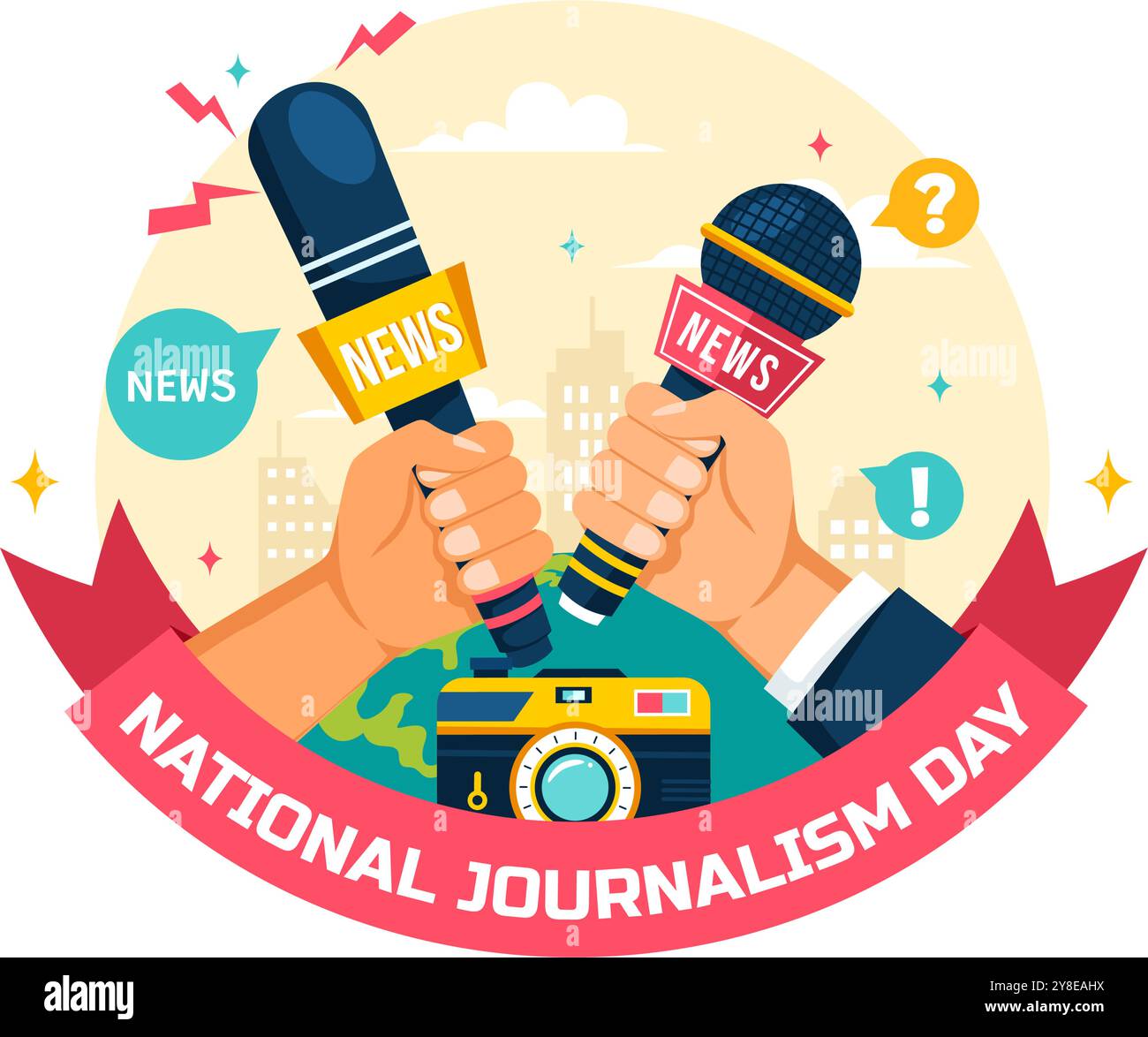 National Journalism Day Vector Illustration Recognizing and ...