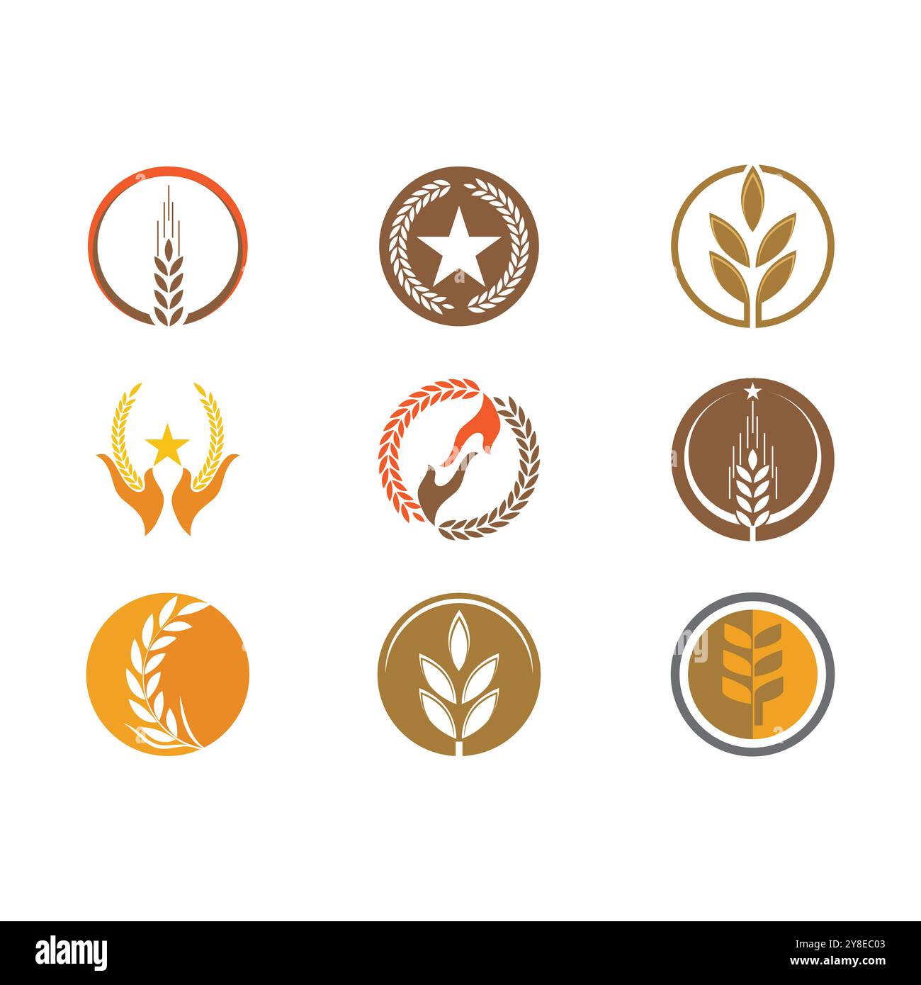 Luxury Golden Grain Weath / Rice Logo Design Vector Stock Vector Image ...