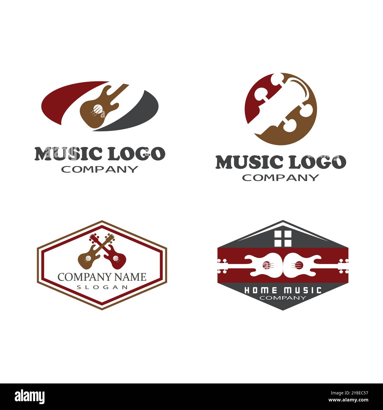 Cross Guitar Music Band Emblem Stamp Vintage Retro logo design Stock ...