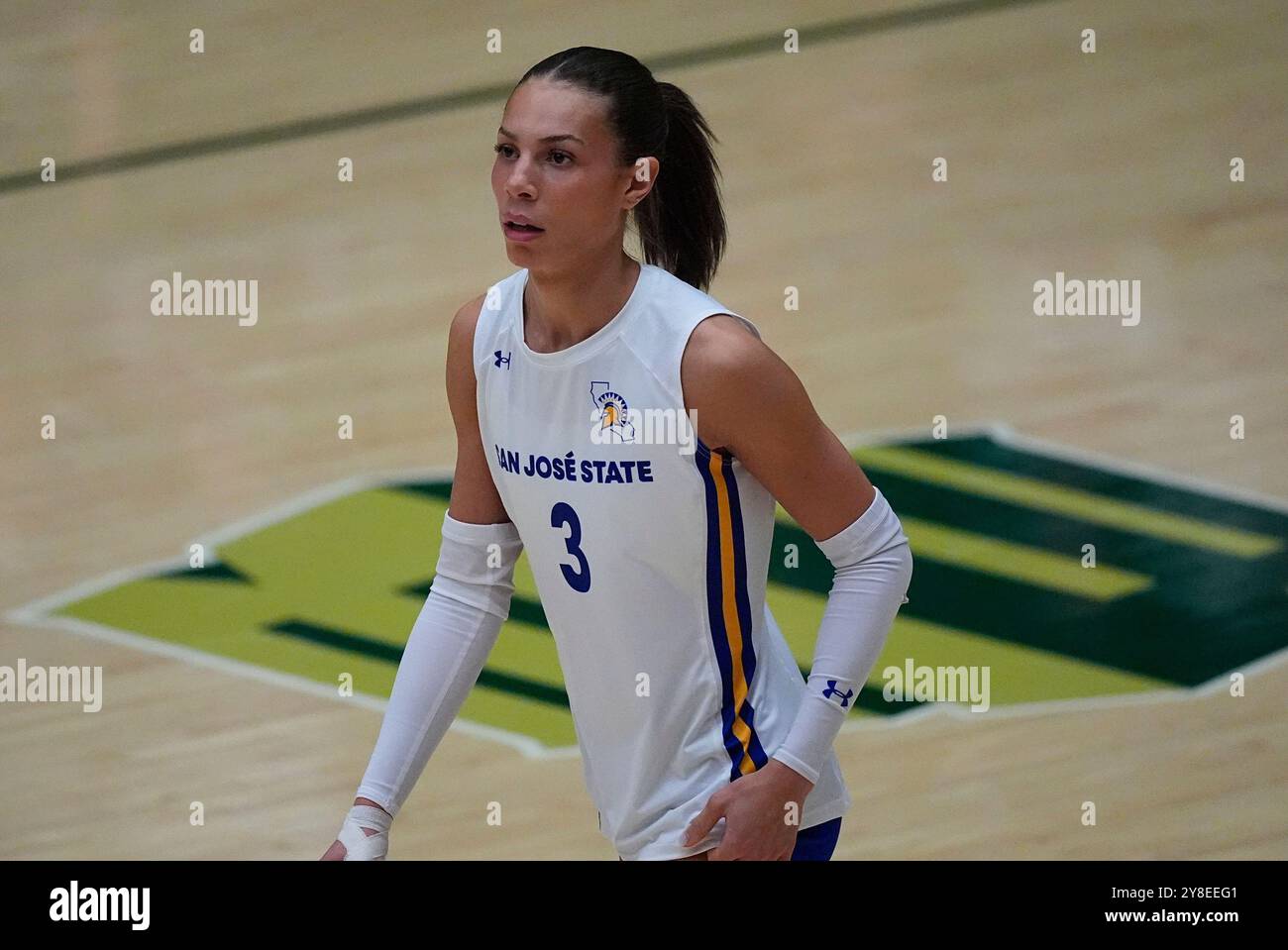 San JOse State outer hitter Blaire Fleming in the first set of an NCAA ...