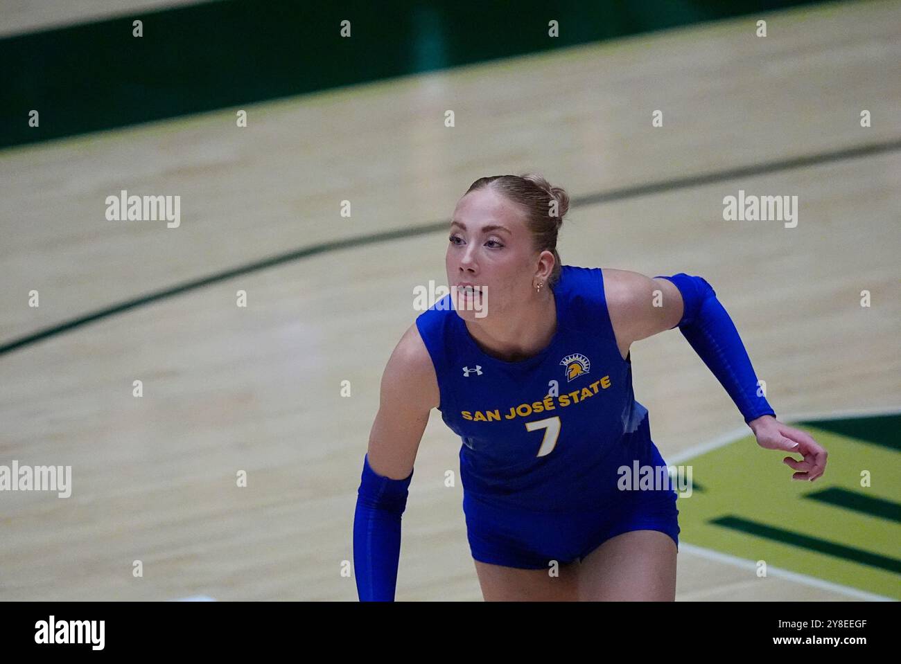 San Jose State's Randilynn Reeves in the first set of an NCAA college ...