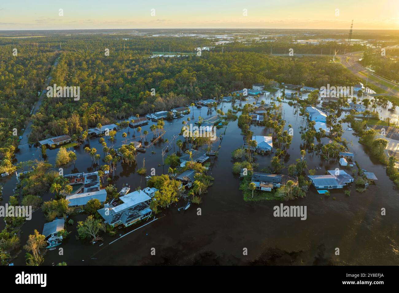 Surrounded by hurricane Ian rainfall flood waters homes in Florida ...