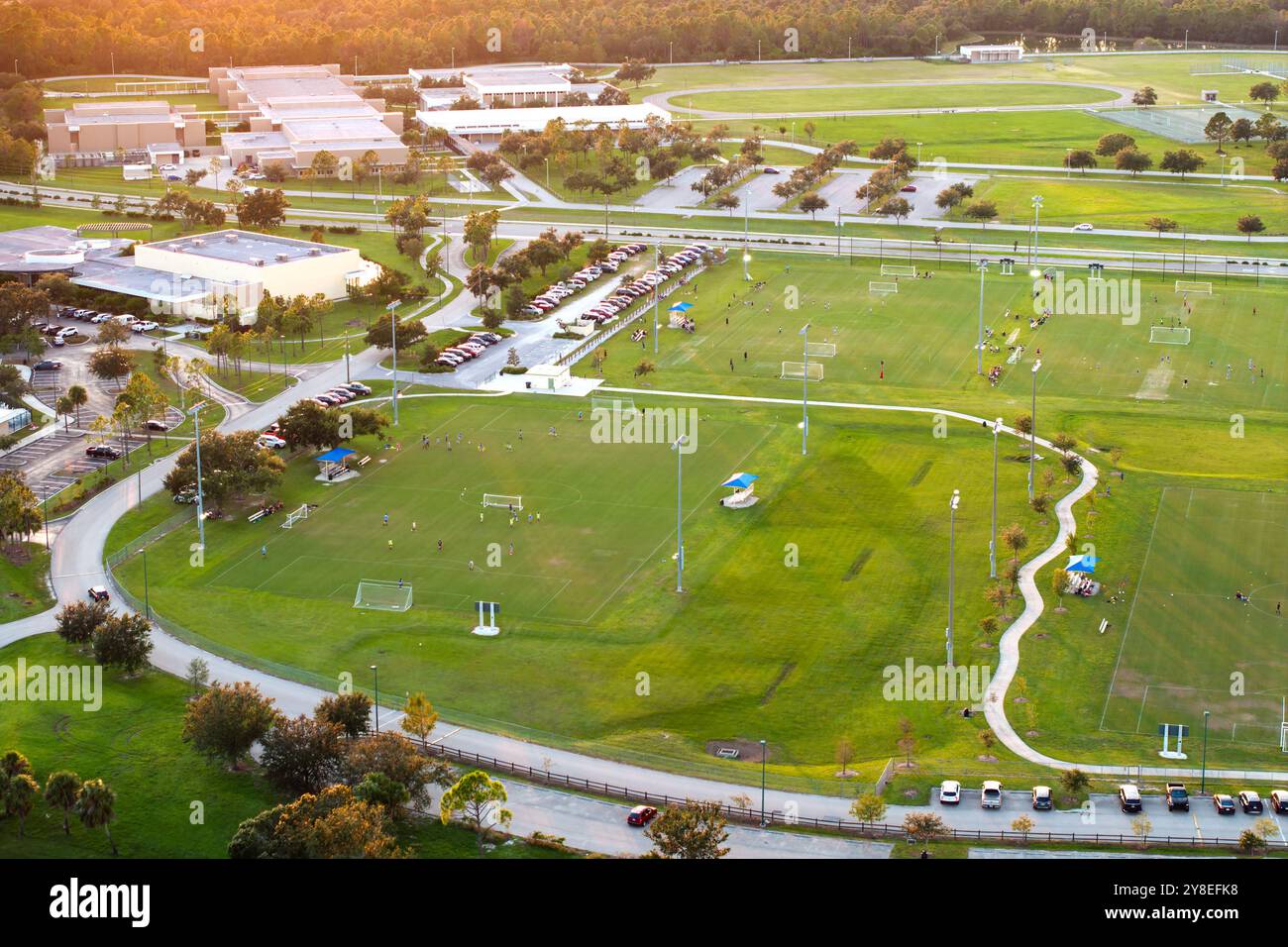 Public sports arena in North Port, Florida with school kids playing ...