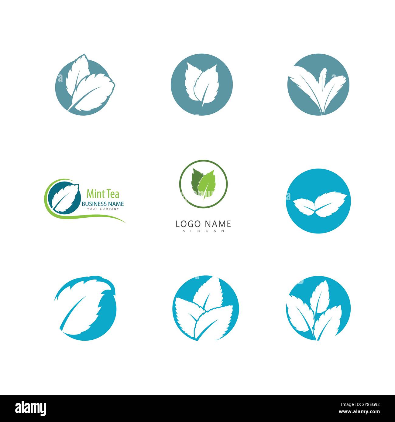 Leaf mint logo vector template symbol design Stock Vector Image & Art ...