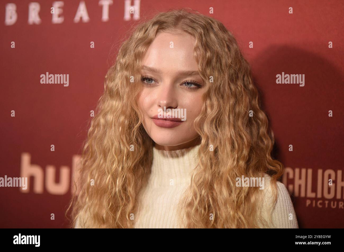 Amiah Miller arrives at the premiere of "Hold Your Breath" on Friday, Oct. 4, 2024, at Harmony ...