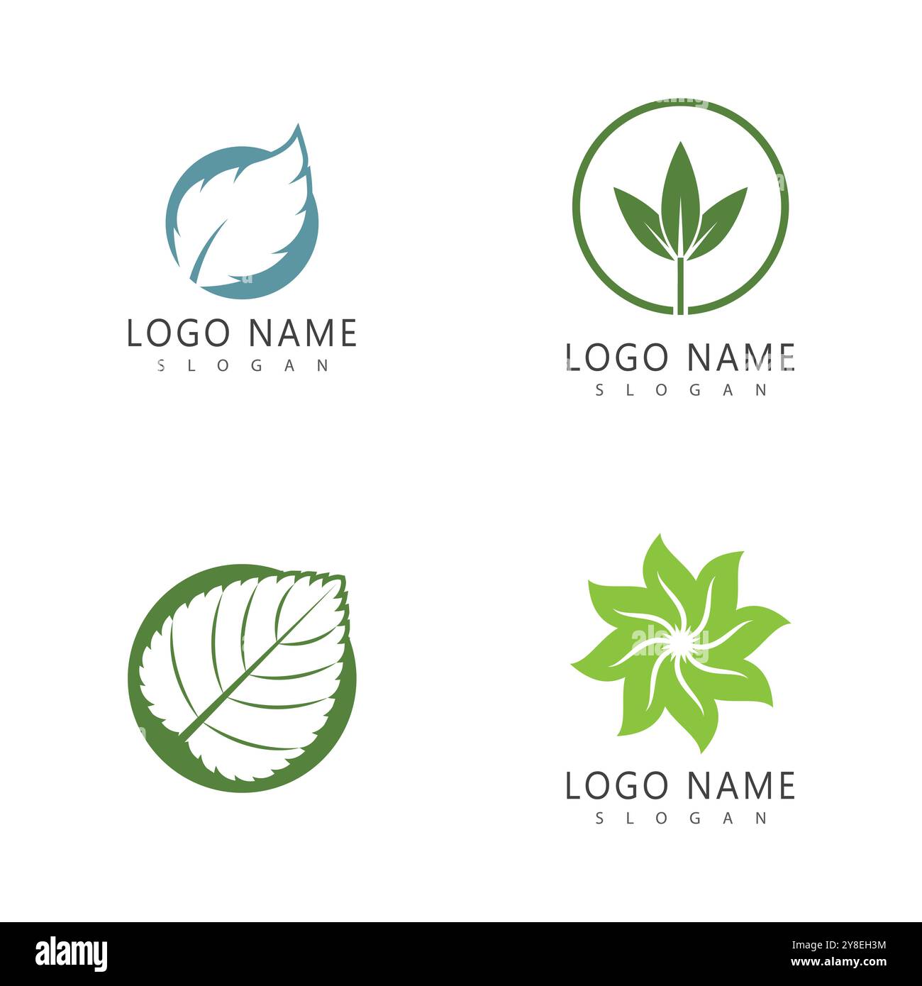 Green leaf logo vector element symbol template Stock Vector Image & Art ...