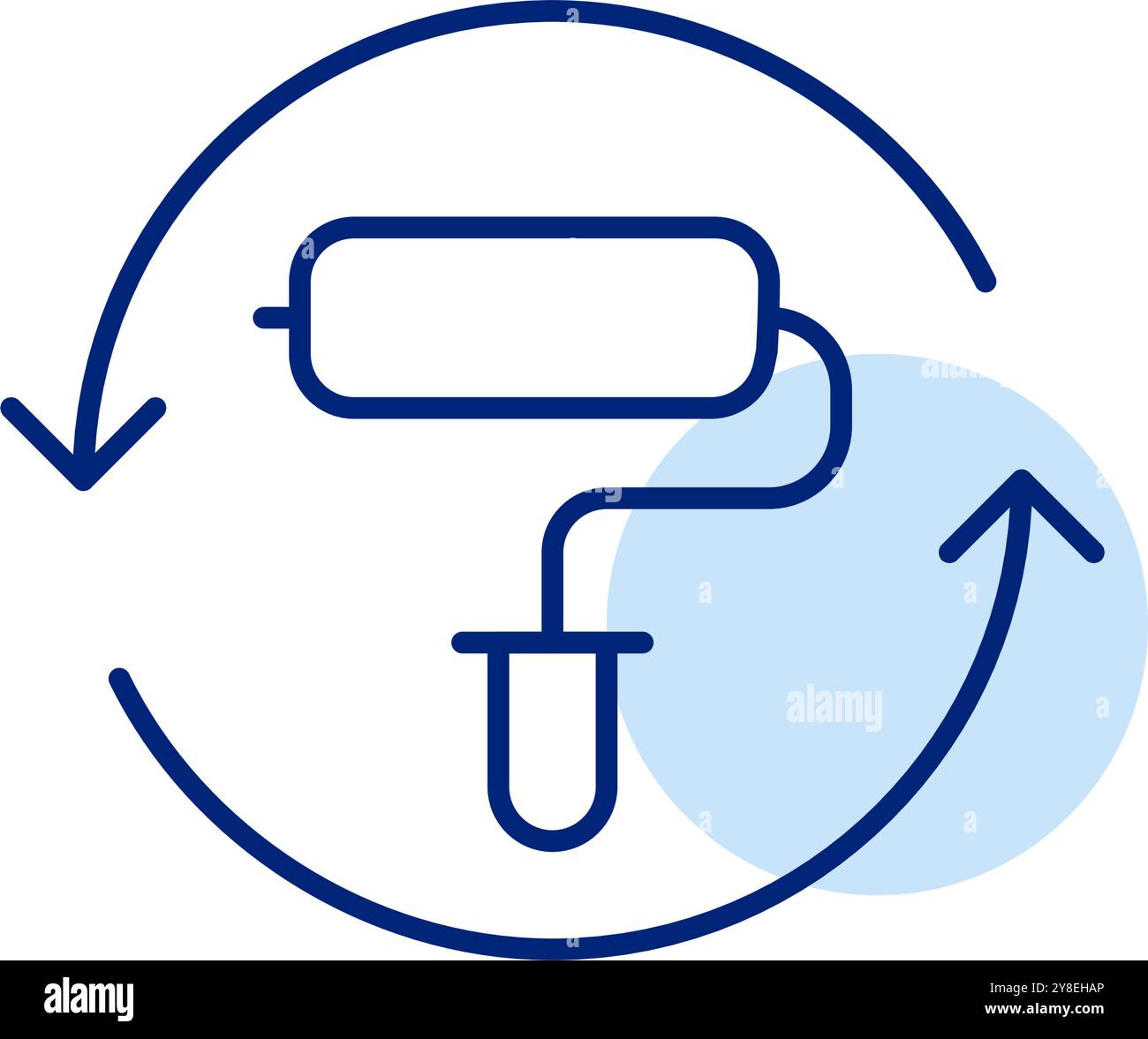 Paint roller in refresh arrows. House makeover, repaint and renew. DIY ...