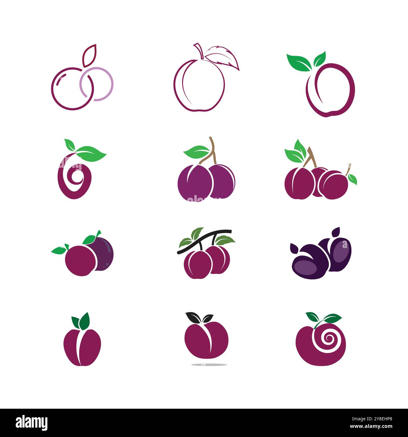 Plum logo vector template and symbol Stock Vector Image & Art - Alamy