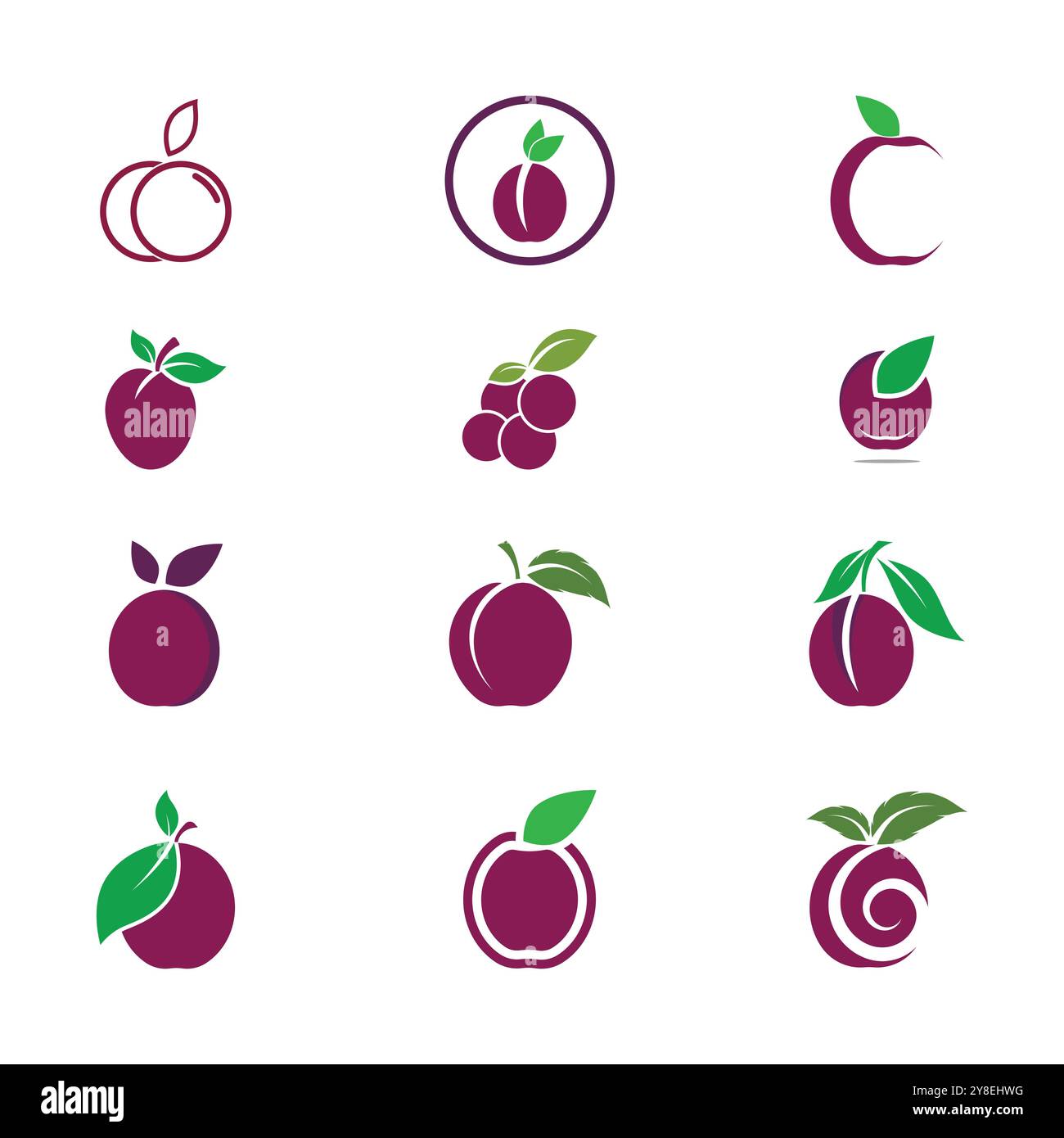 Plum logo vector template and symbol Stock Vector Image & Art - Alamy