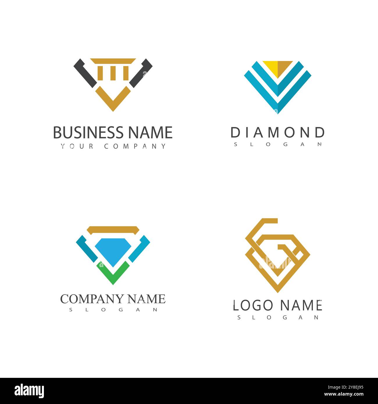 Diamond logo vector template and symbol Stock Vector Image & Art - Alamy
