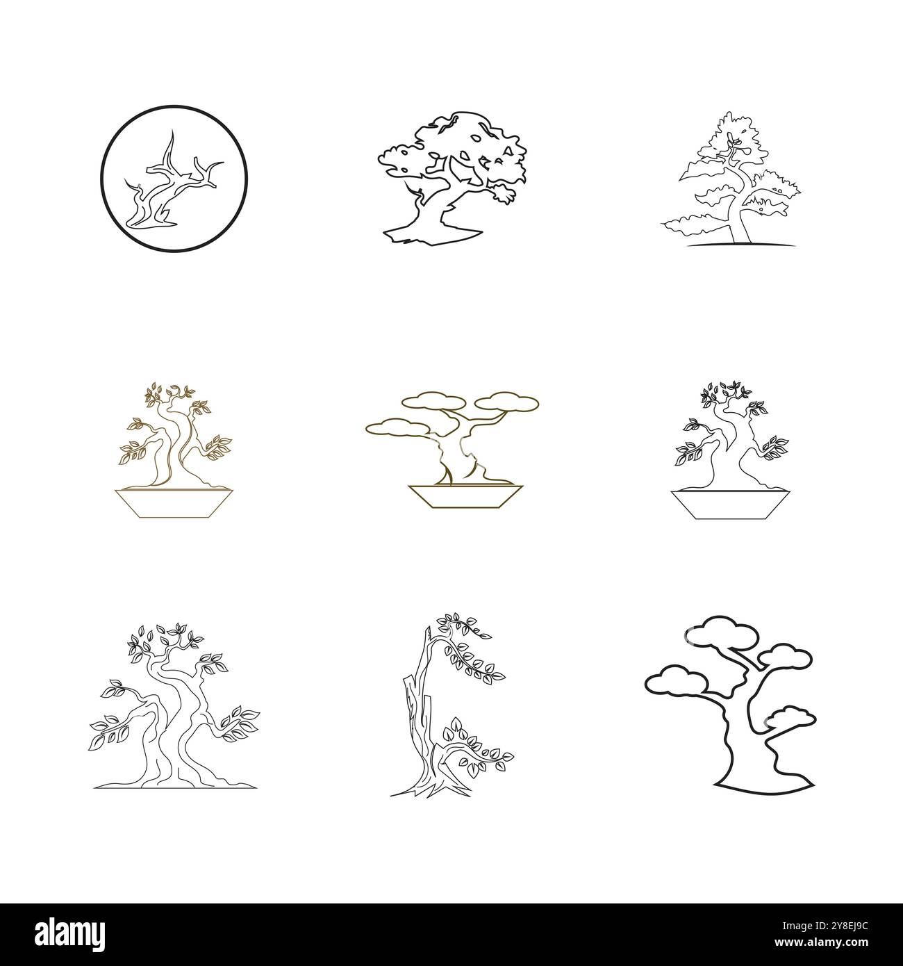 Bonsai logo vector template and symbol Stock Vector Image & Art - Alamy