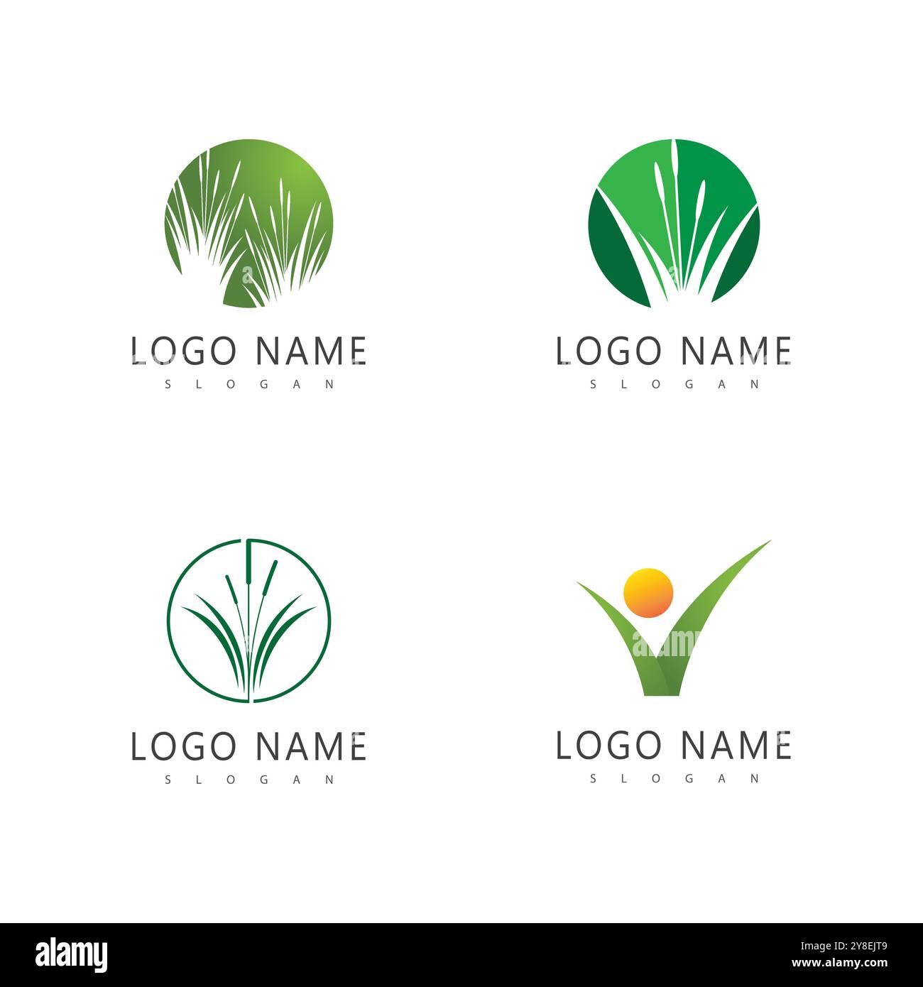 Grass logo vector template element and symbol Stock Vector Image & Art ...