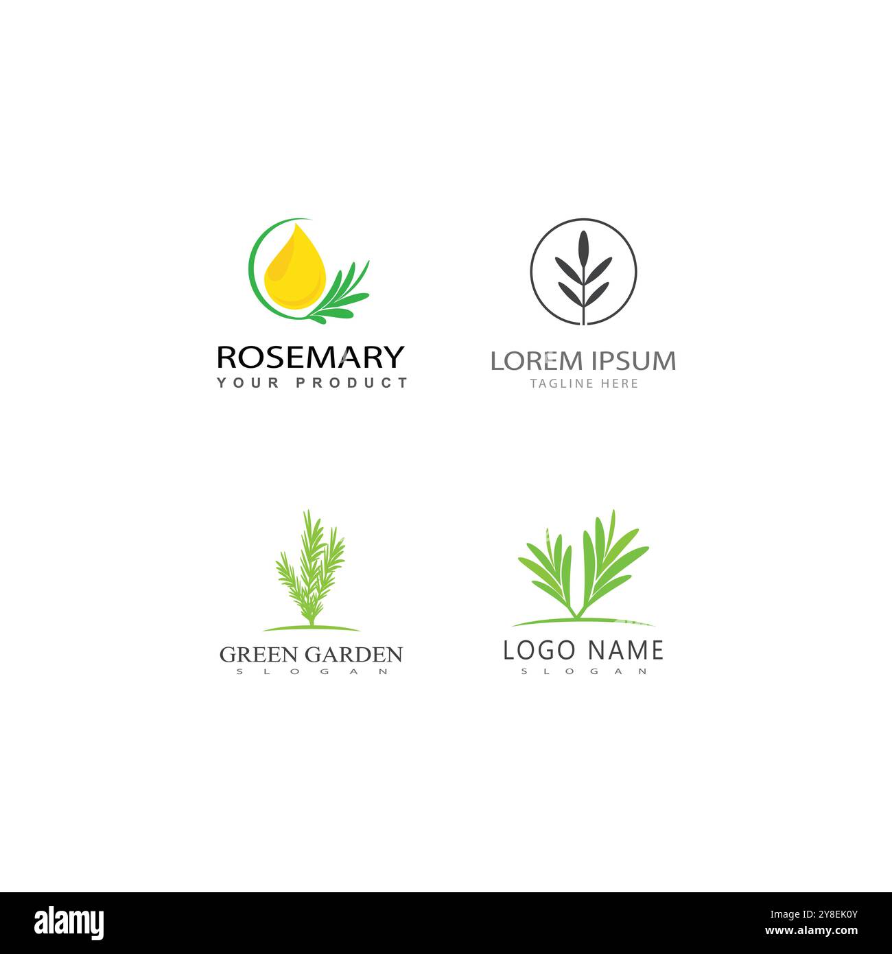 Rosemary logo vector illustration template business element and symbol ...