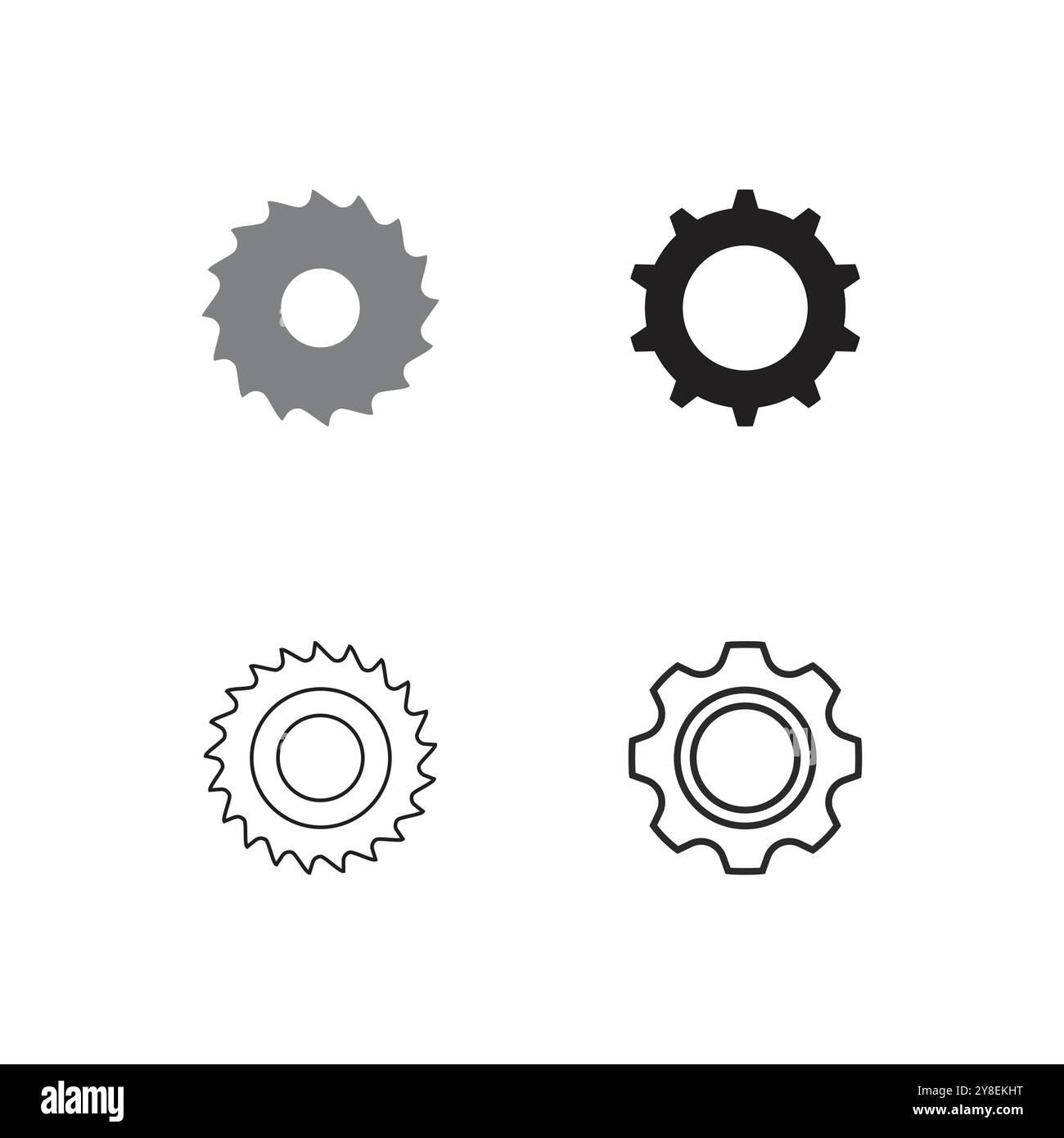 Gear illustration logo icon vector flat design template and symbol ...