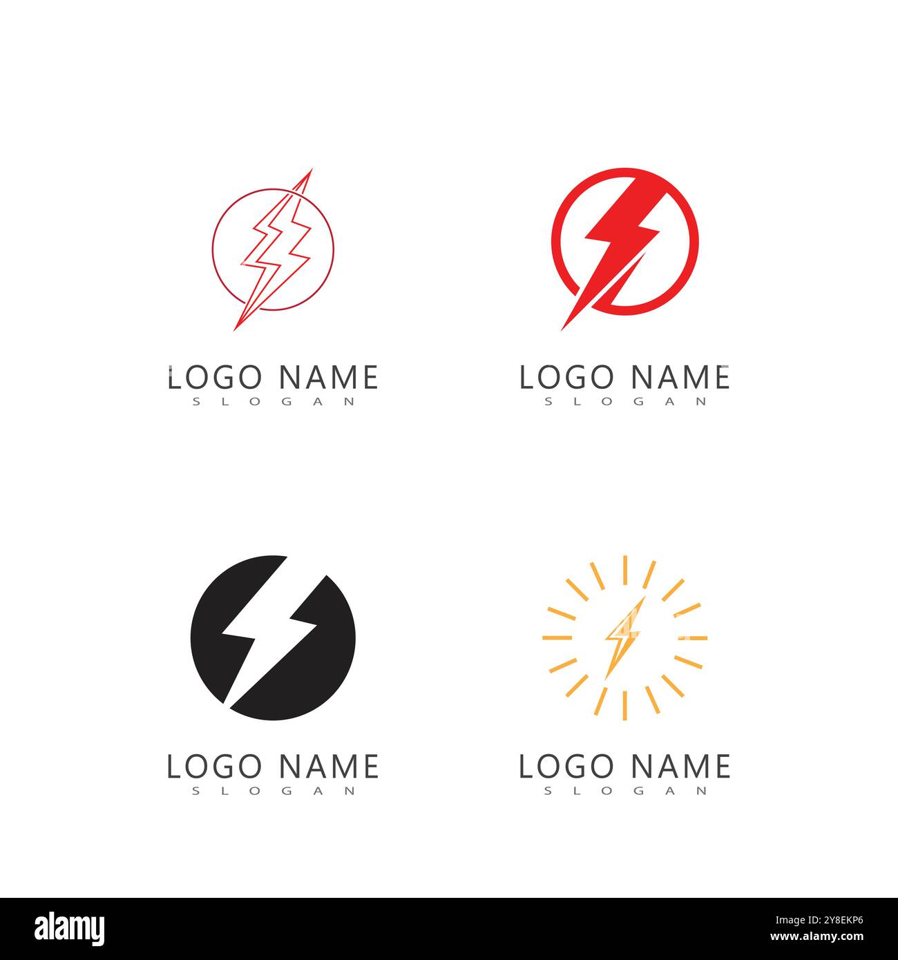 Power lightning logo vector illustration business element and symbol ...