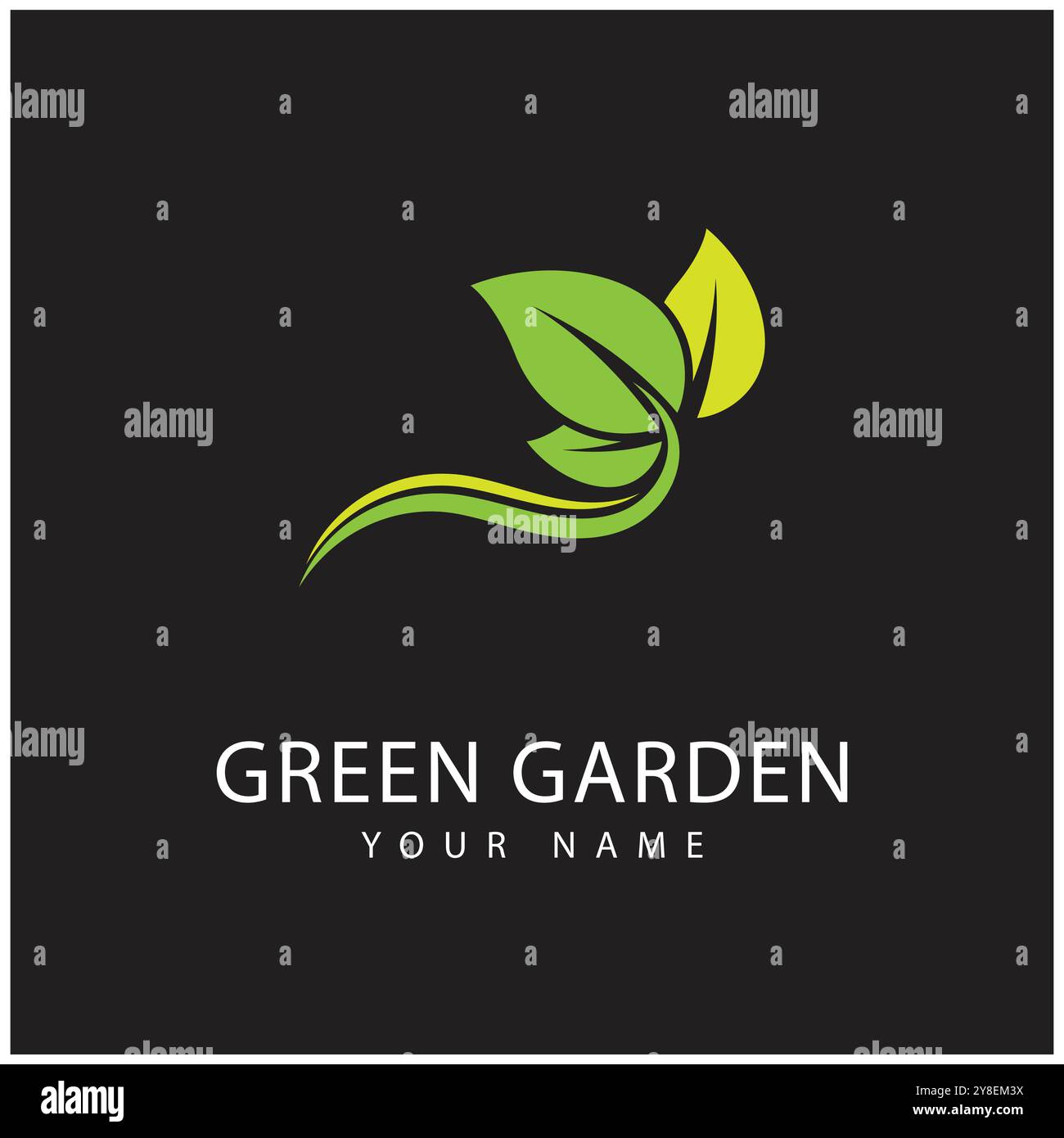 green garden logo vector and symbol Stock Vector Image & Art - Alamy