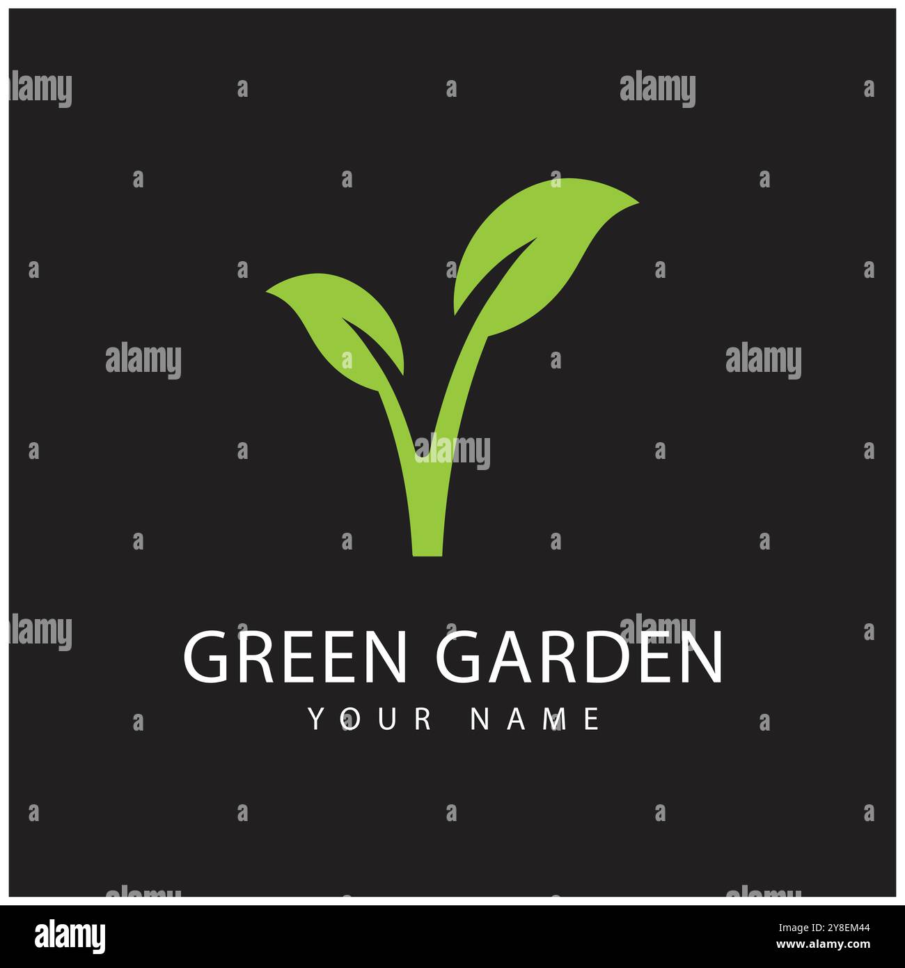 green garden logo vector and symbol Stock Vector Image & Art - Alamy