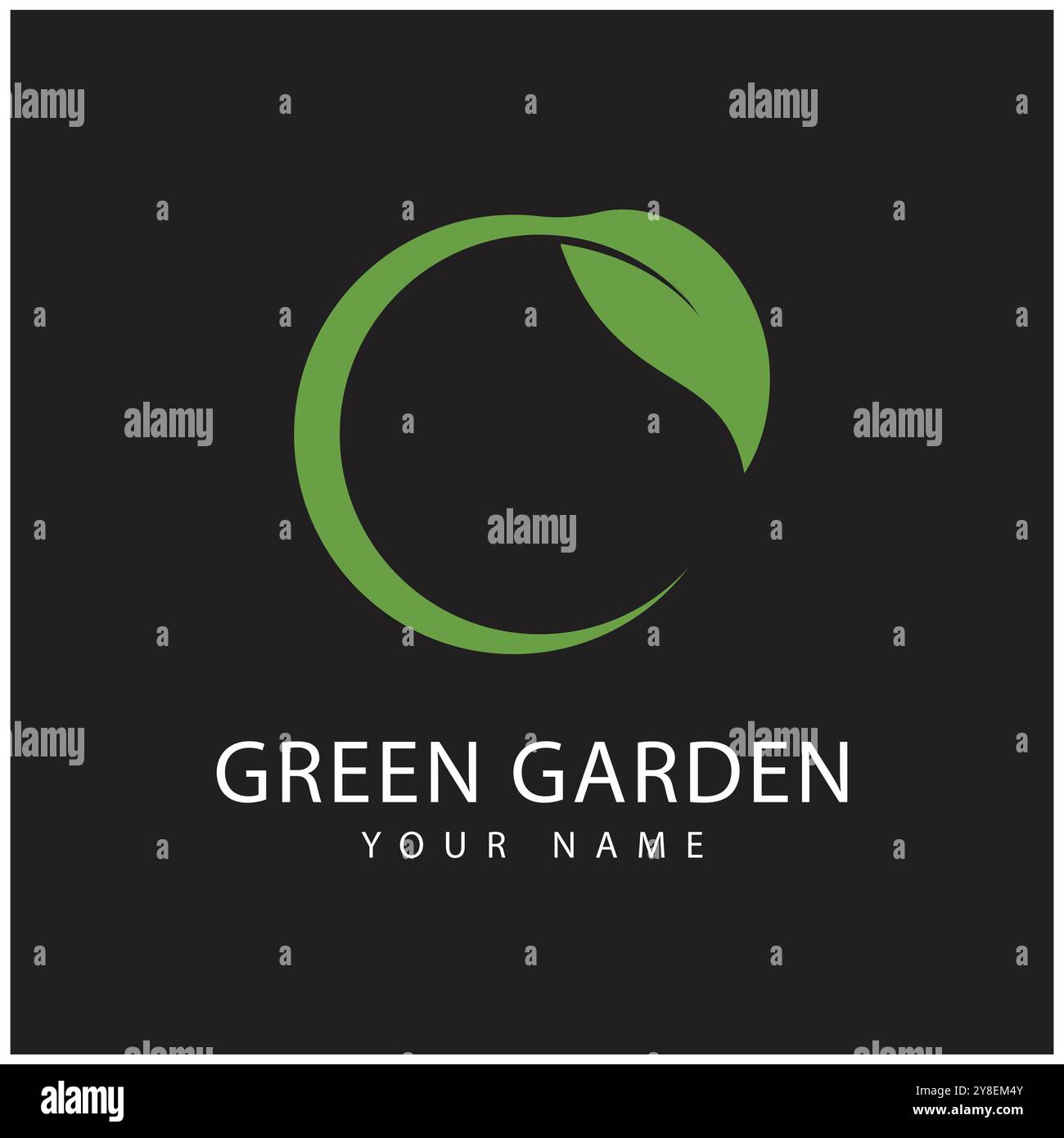 green garden logo vector and symbol Stock Vector Image & Art - Alamy