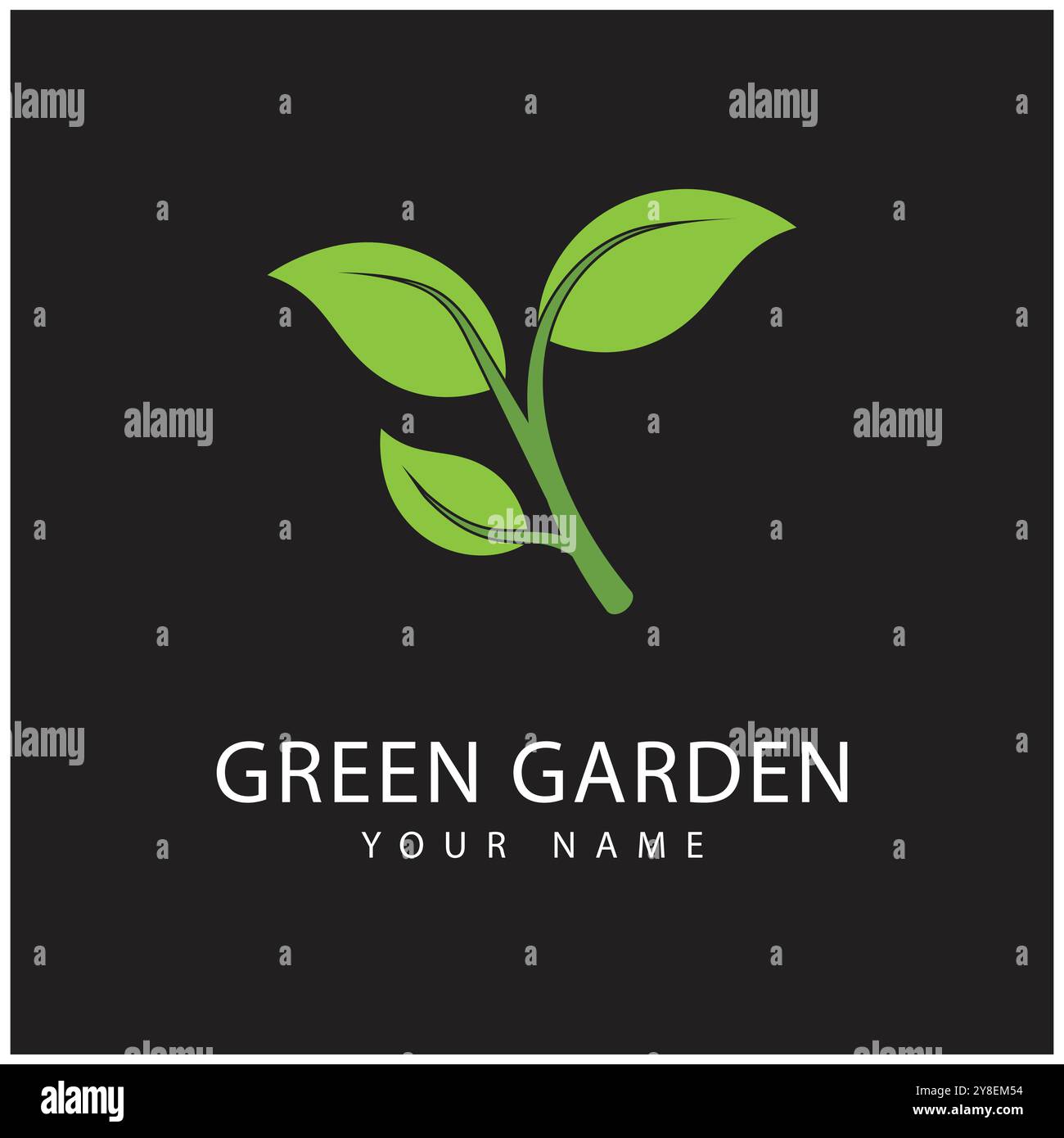 green garden logo vector and symbol Stock Vector Image & Art - Alamy